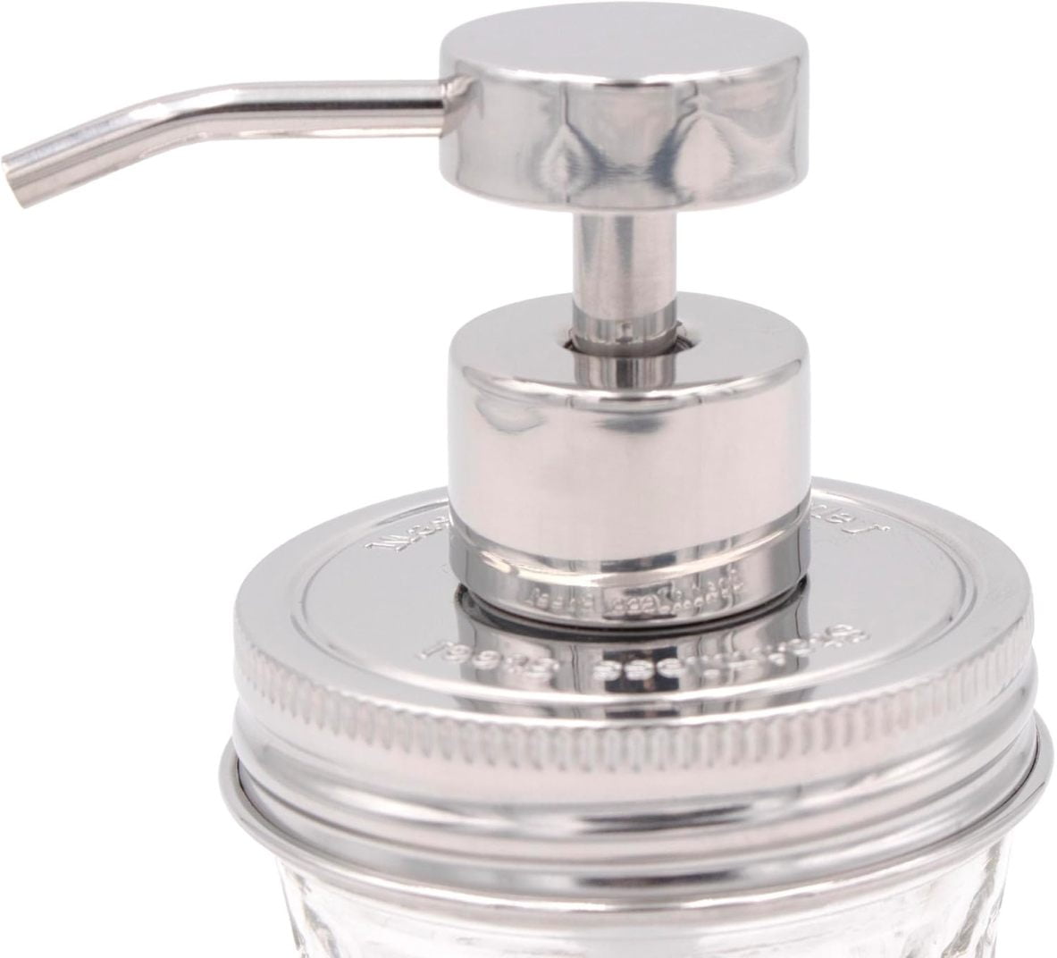 Mason Jar Soap Pump Kit Mirror/Chrome Finish Rust-Proof Stainless Steel Adapter Lid (Regular ...