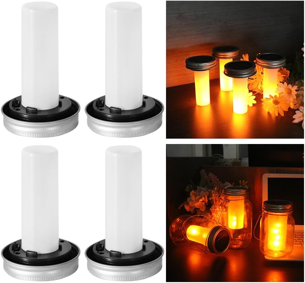 Mason Jar Solar Light, Mason Bottle Top Replacement Lights Bulb, Candle ...