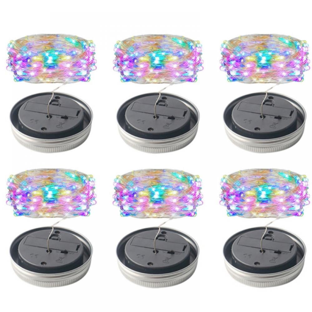 Mason Jar Solar String Lights Lid, Upgraded Antirust Waterproof 6 Pack ...