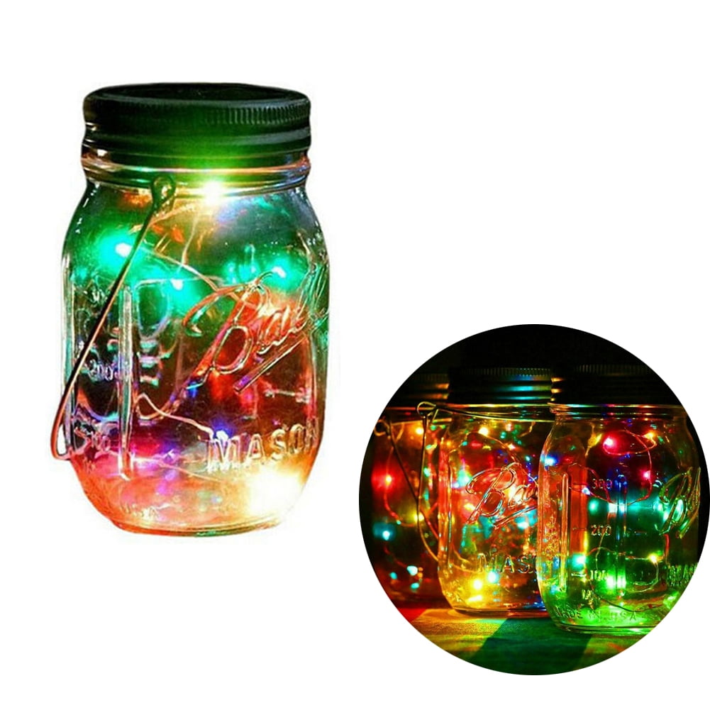 Mason Jar Solar String Lights, Waterproof 2M 20 LED Fairy Firefly Jar ...
