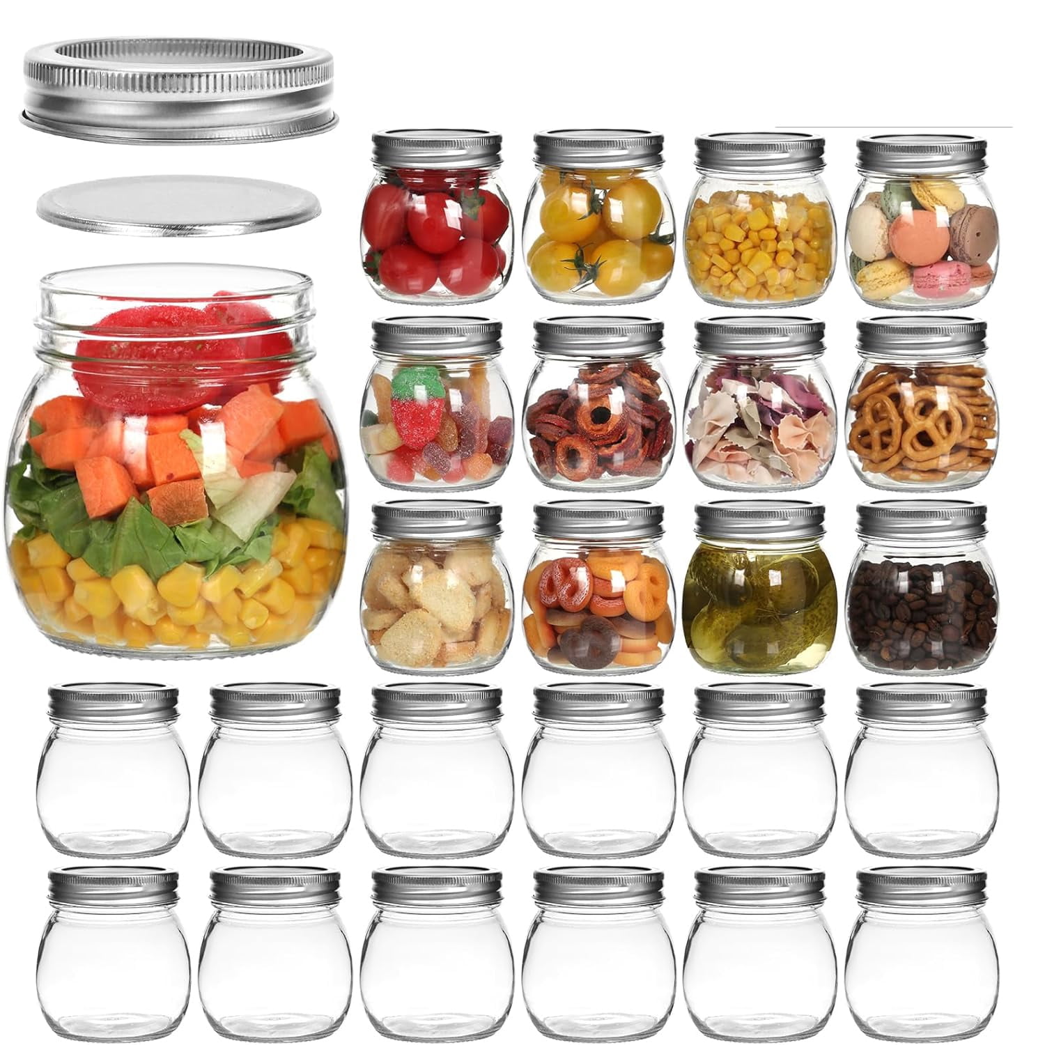 Mason Jar with Regular Lid , 300 ml Glass Canning Jars for Canning ...