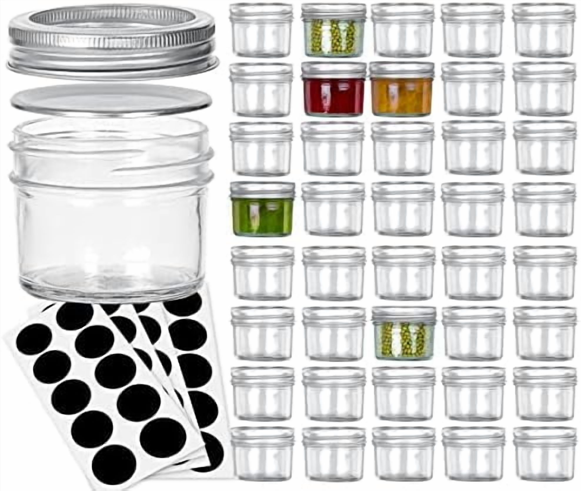 Mason Jars, 4OZ Canning Jars With Regular Lids and Bands, Ideal for Jam ...