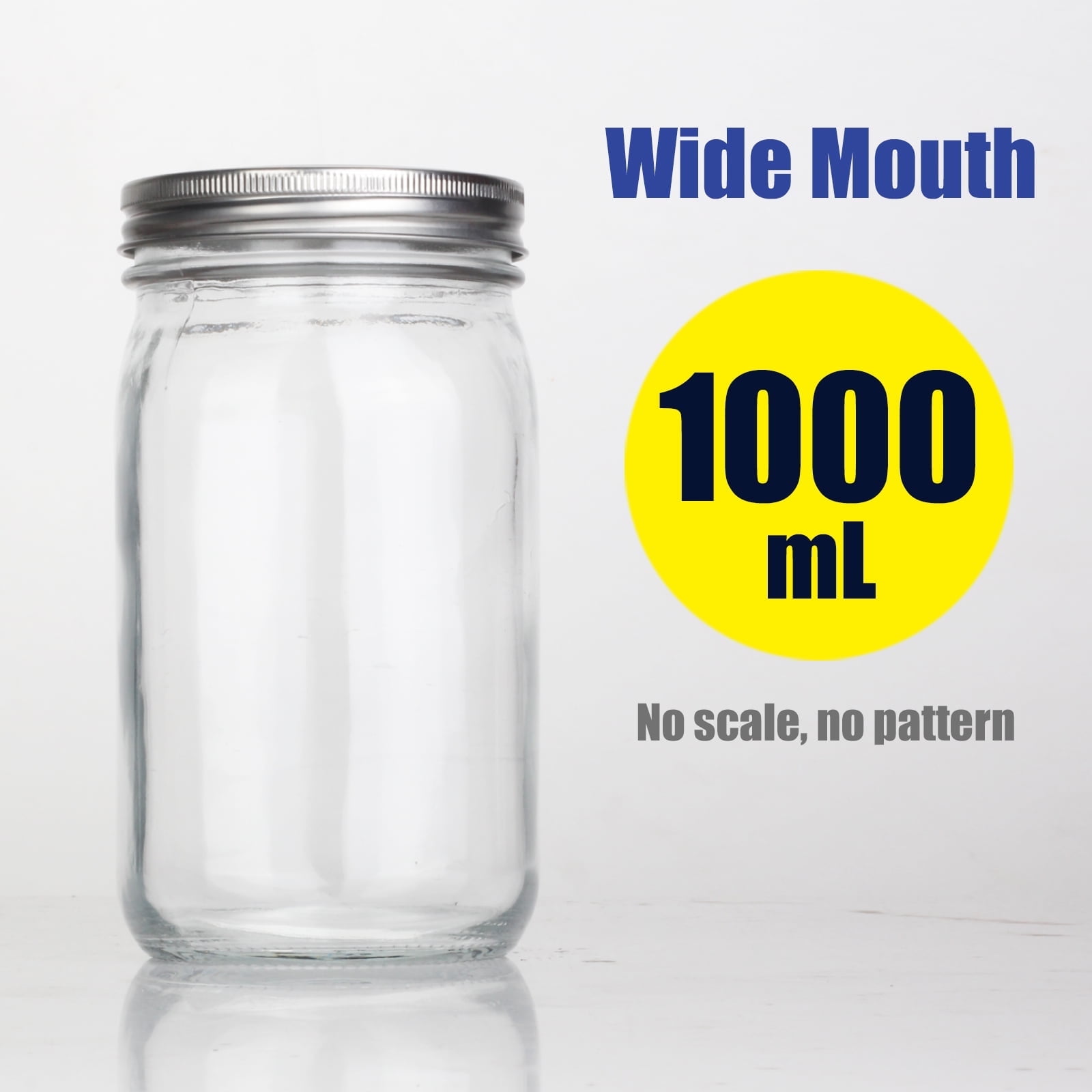 Mason Jars,Clear Glass Canning Jars with 86mm Wide Mouth Lids Great for ...
