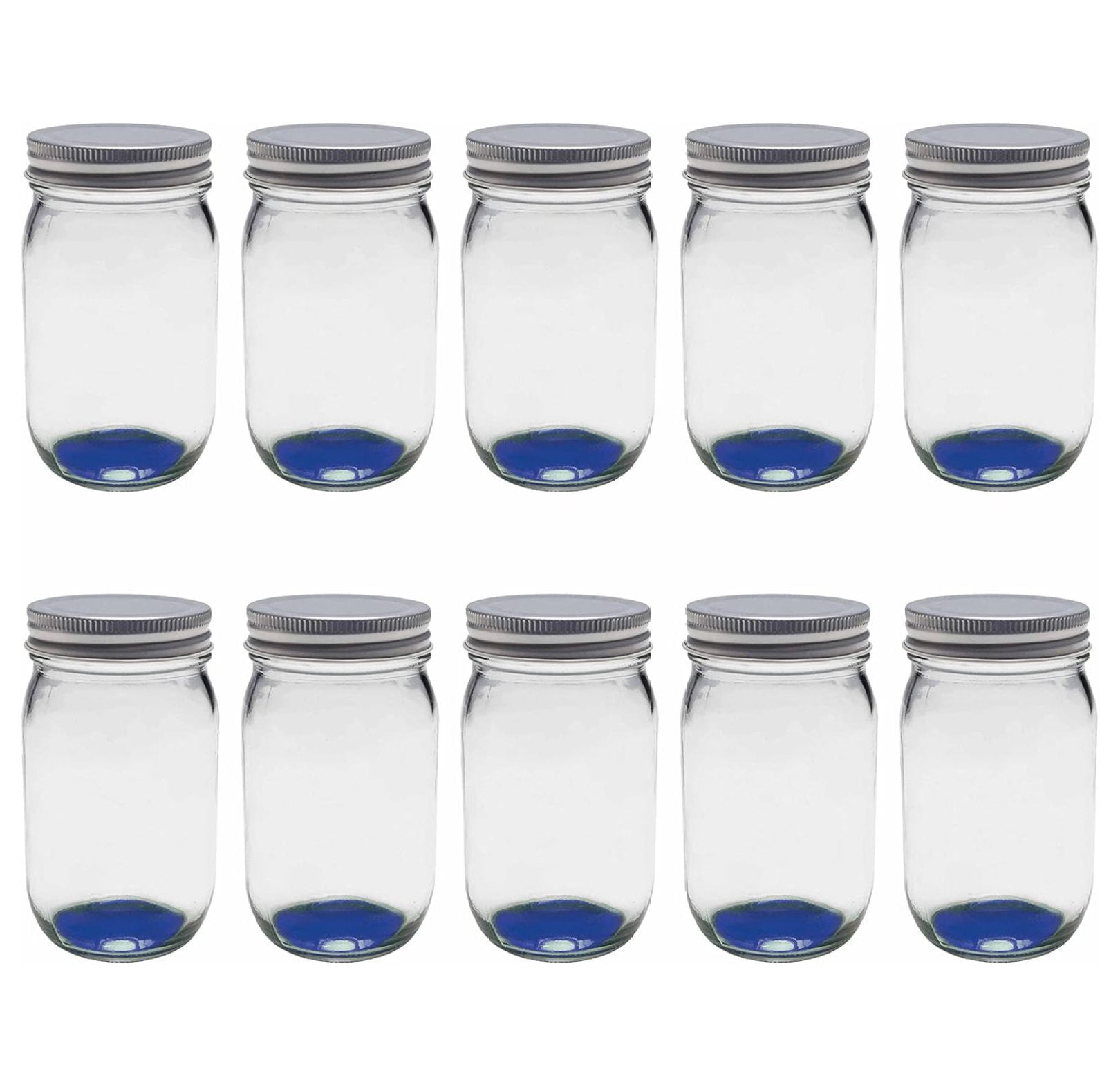 Mason Jars with Lids 16 oz. Set of 10, Bulk Pack - Glass Jars for ...
