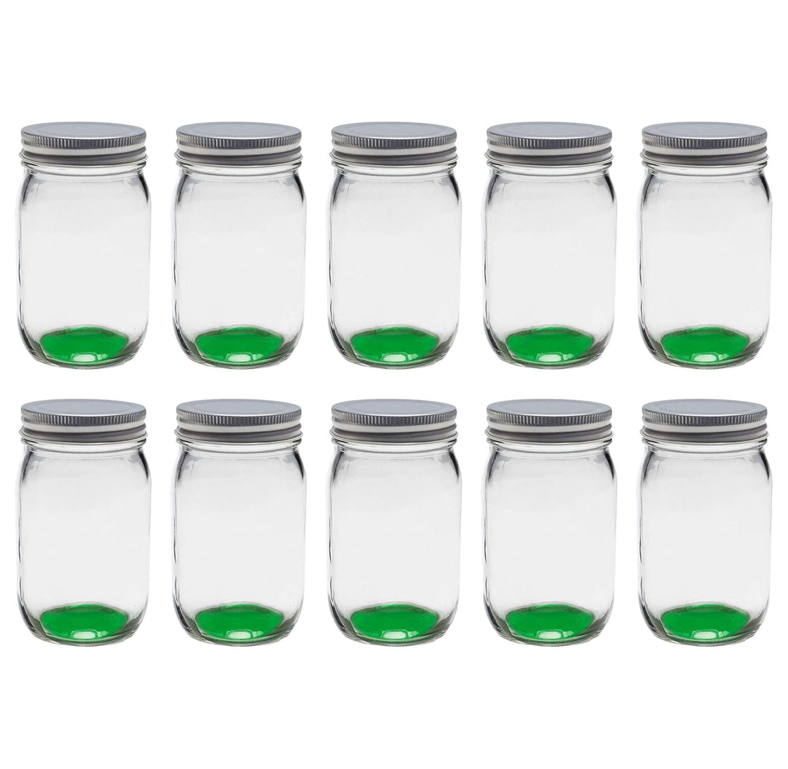 Mason Jars with Lids 16 oz. Set of 10, Bulk Pack - Glass Jars for ...