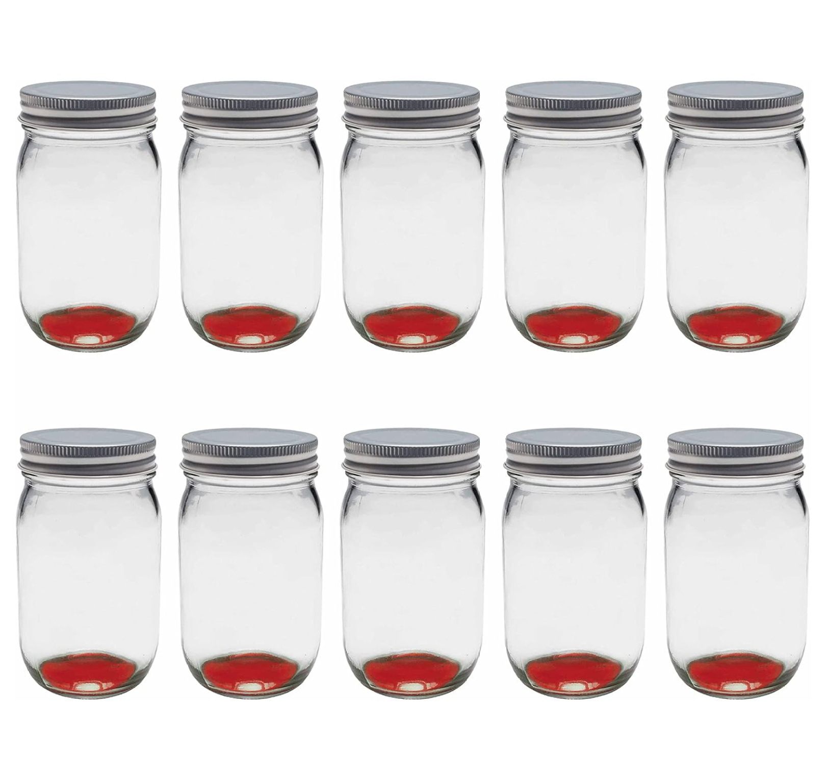 Mason Jars with Lids 16 oz. Set of 10, Bulk Pack - Glass Jars for ...