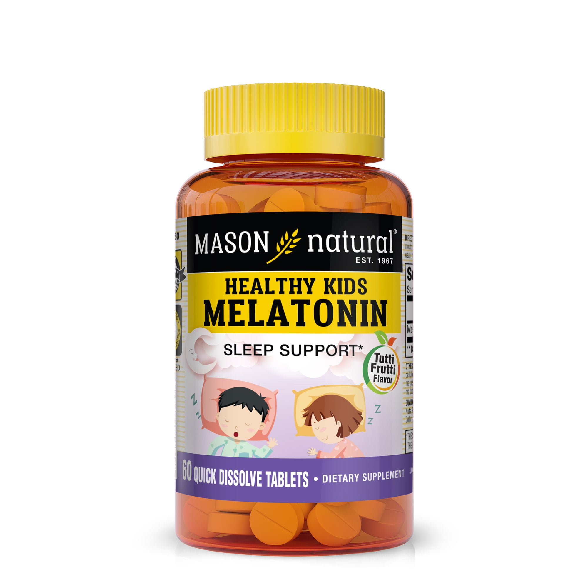 Mason Kids Melatonin: Supports Healthy Sleep, Fast-Acting, Fruit ...