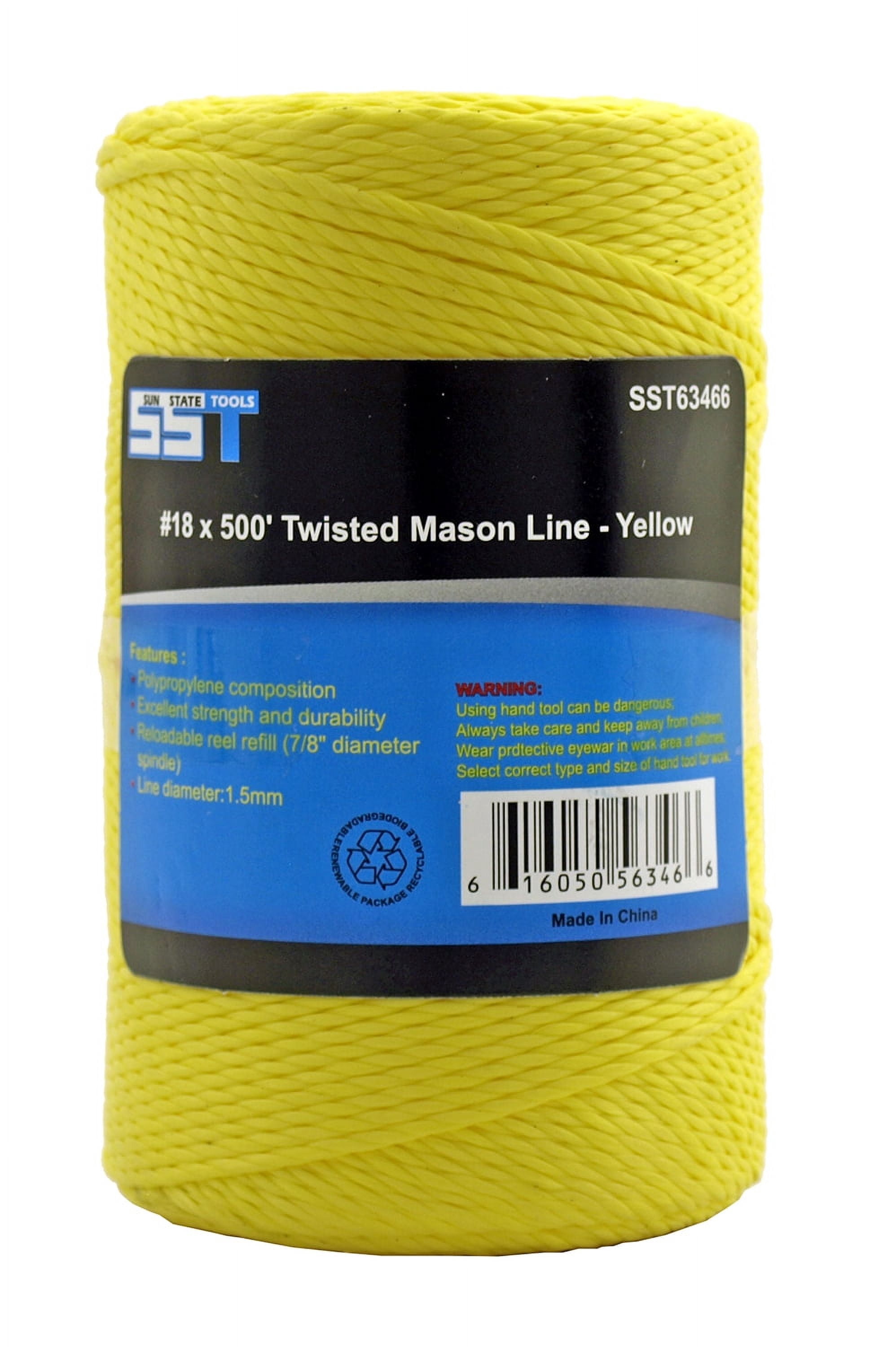 Mason Line #18 x 500' Twisted Yellow String Twine - Walmart.com