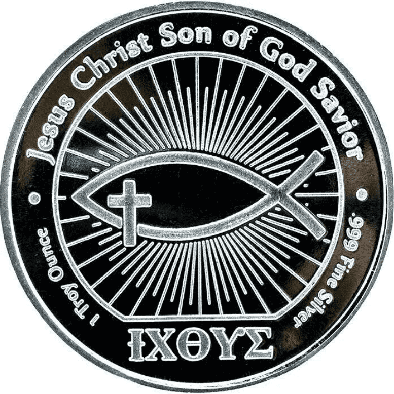 Mason Mint Ichthus John 3:16 Jesus Christ Fish 1 oz Silver Round ...