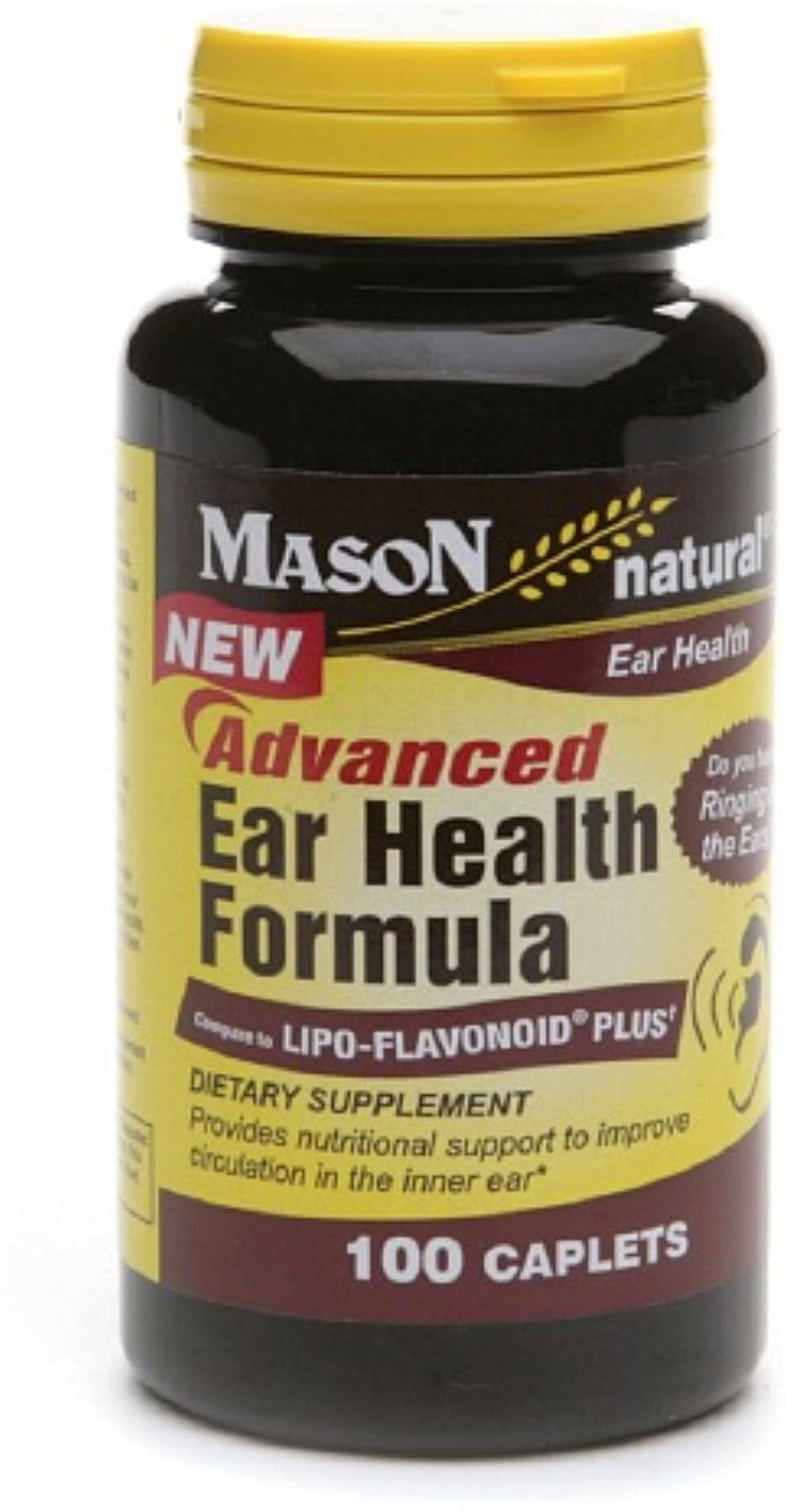 Mason Natural Advanced Ear Health Formula Caplets 100 ea (Pack of 4 ...