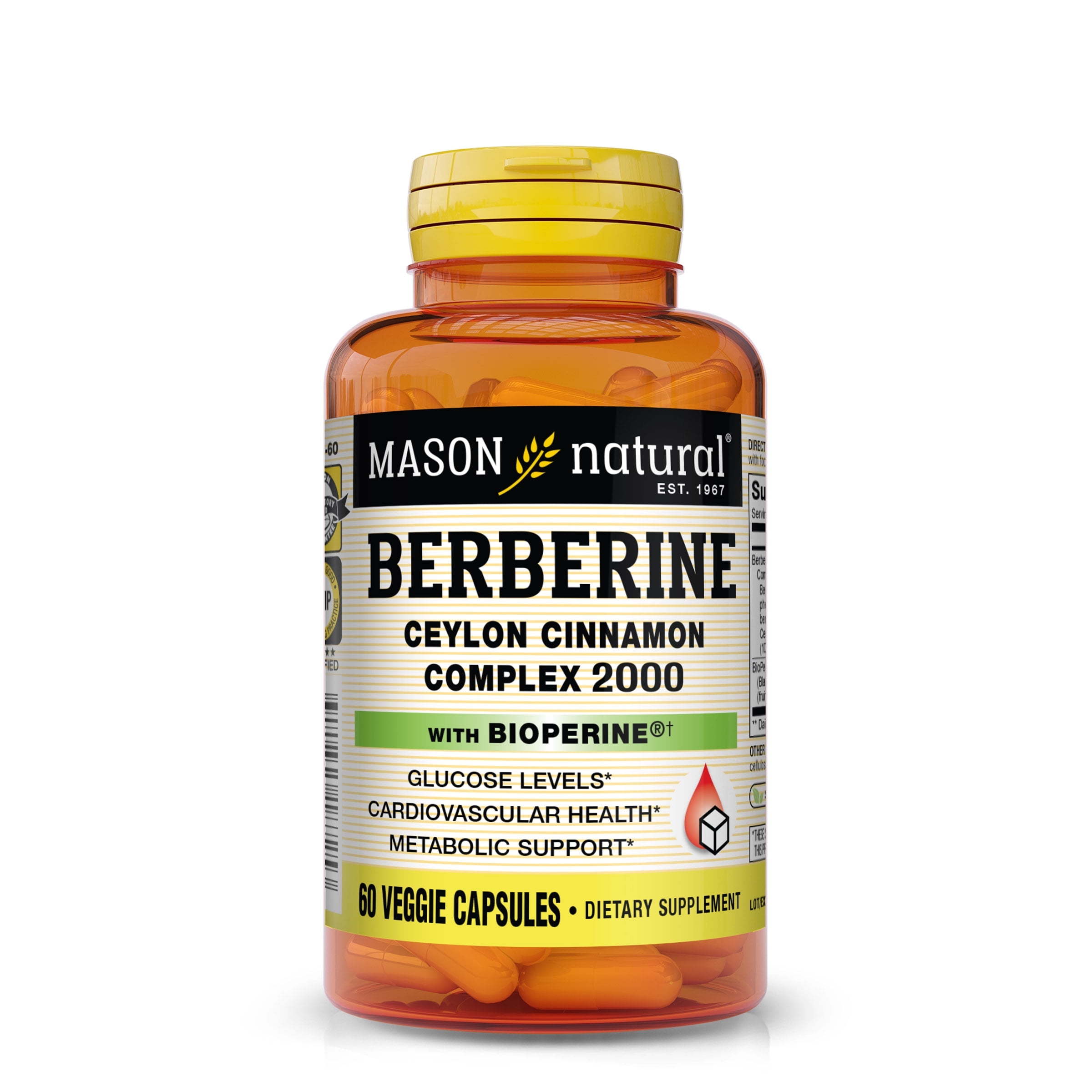 Mason Natural Berberine Ceylon Cinnamon Complex, supports glucose ...