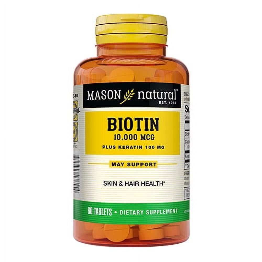 Mason Natural Biotin Plus Keratin 10,000 Mcg Tablets, 60 Ea, 6 Pack ...