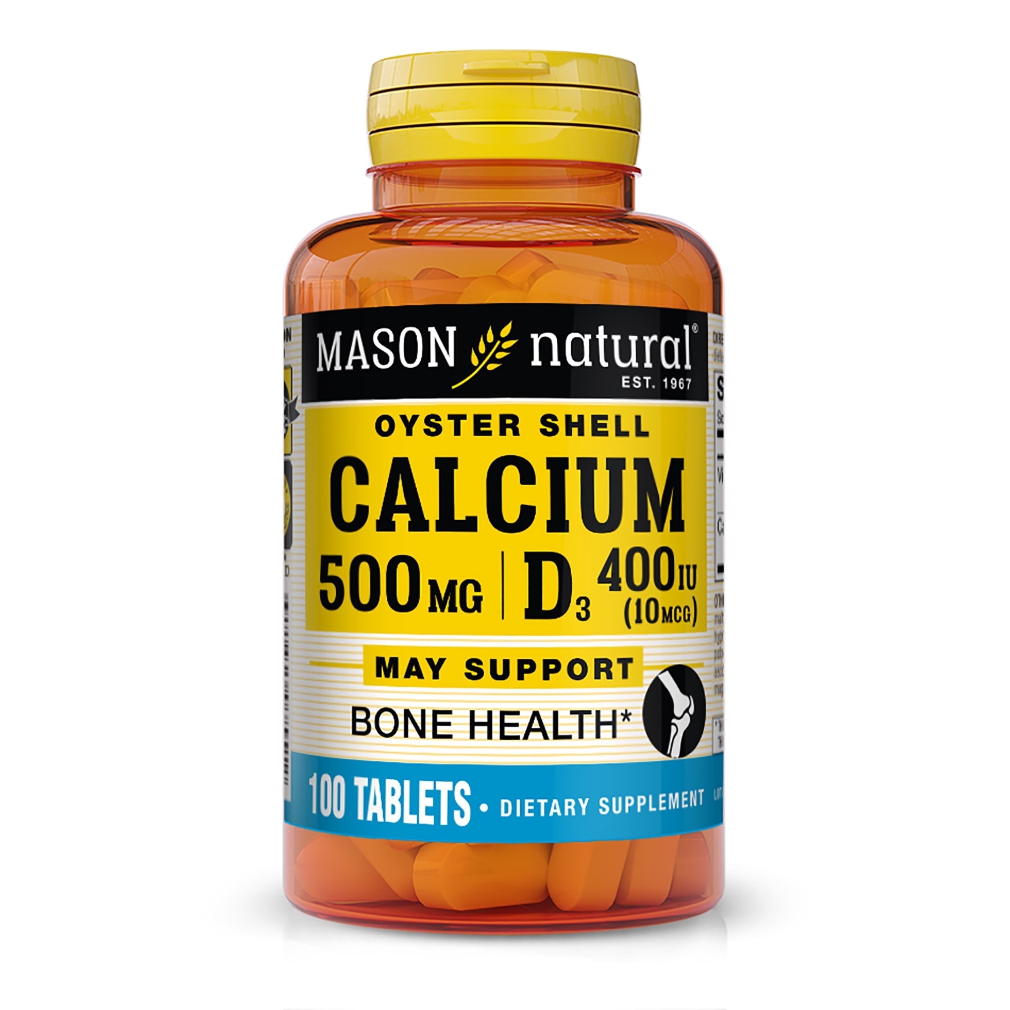 Mason Natural Calcium 500 mg Supports Healthy Bones, 100 Tablets ...