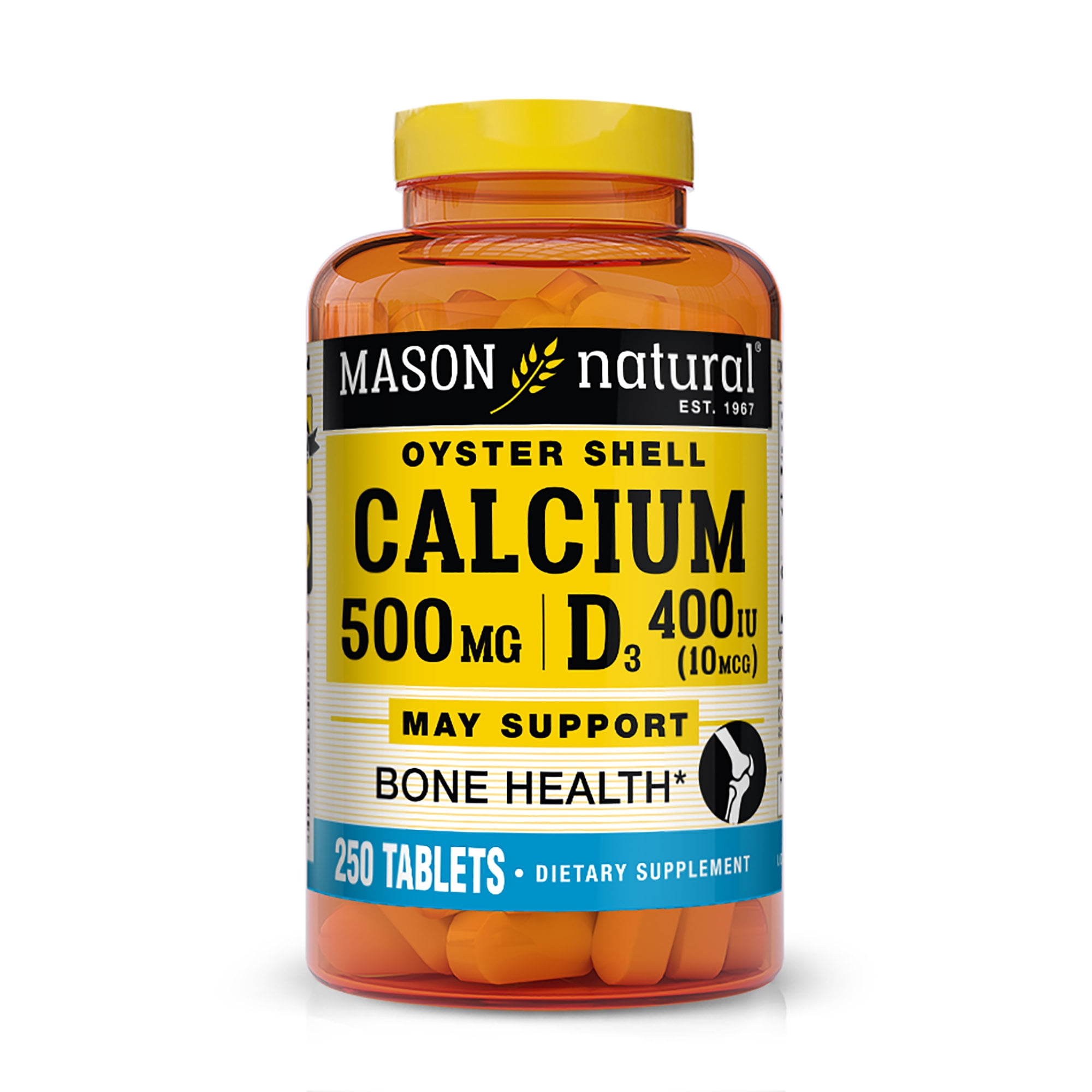 Mason Natural Calcium 500mg with Vitamin D3 - Bone Health & Muscle ...