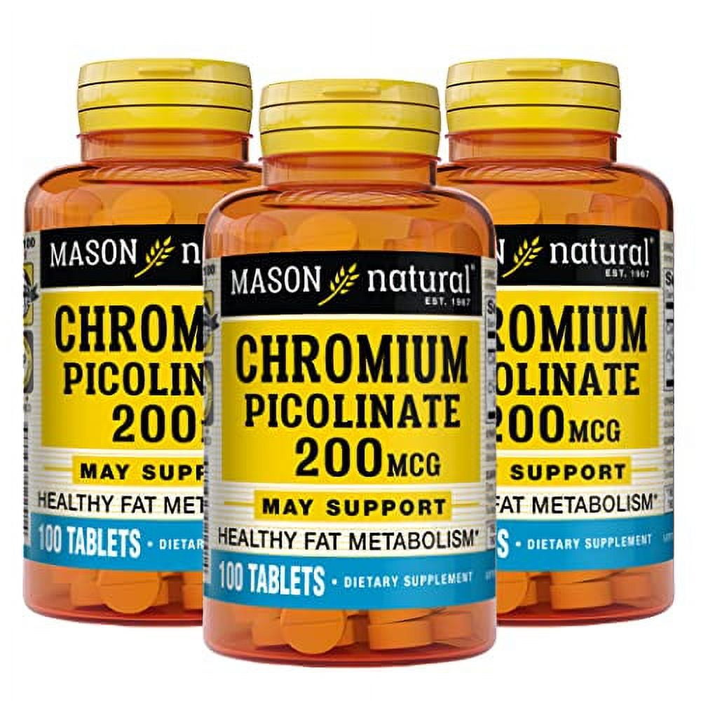 Mason Natural Chromium Picolinate 200 mcg with Calcium - Healthy ...