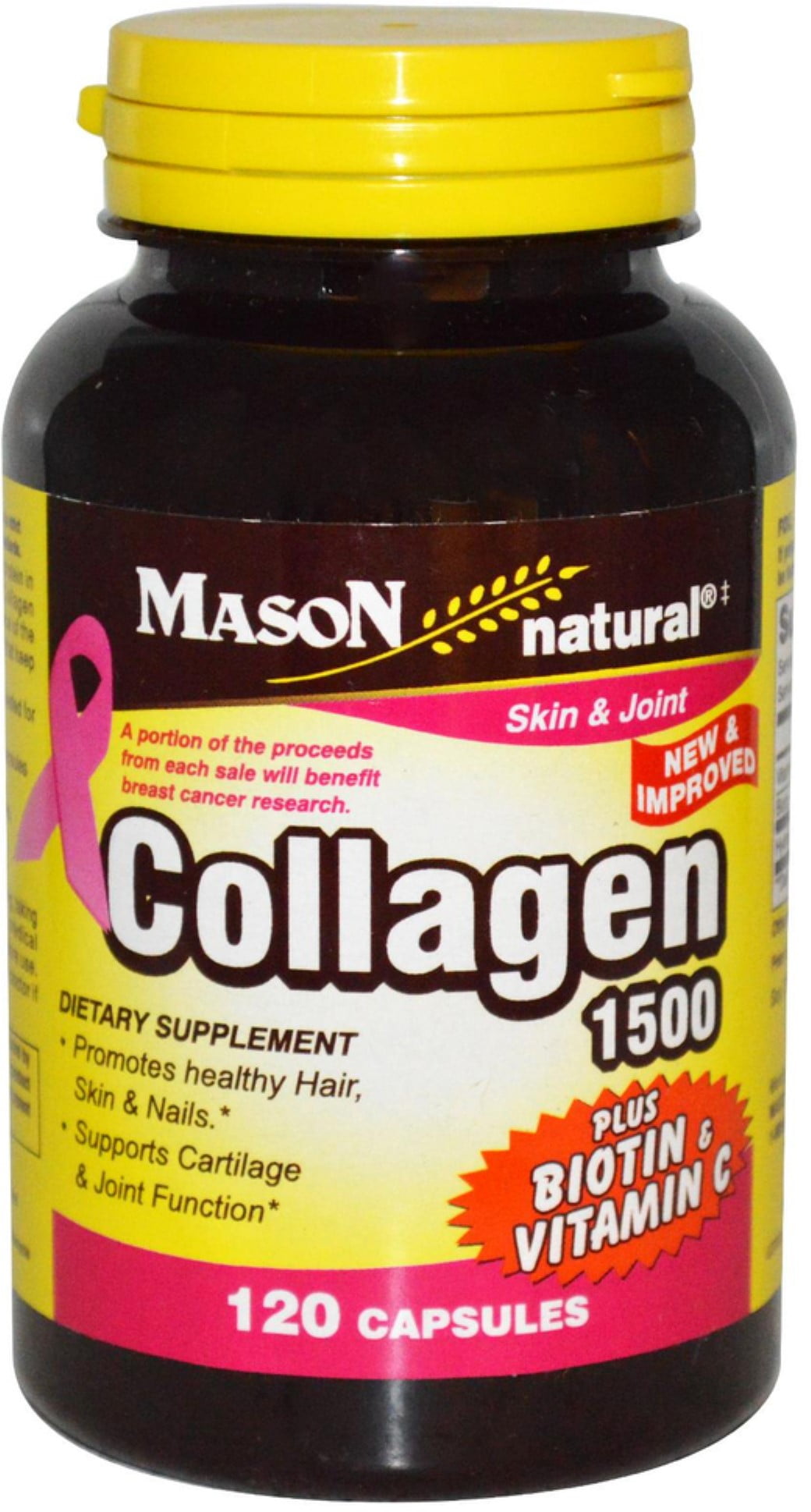 Mason Natural Collagen 1500mg Caps With Vitamin C, 120 Capsules (Pack ...