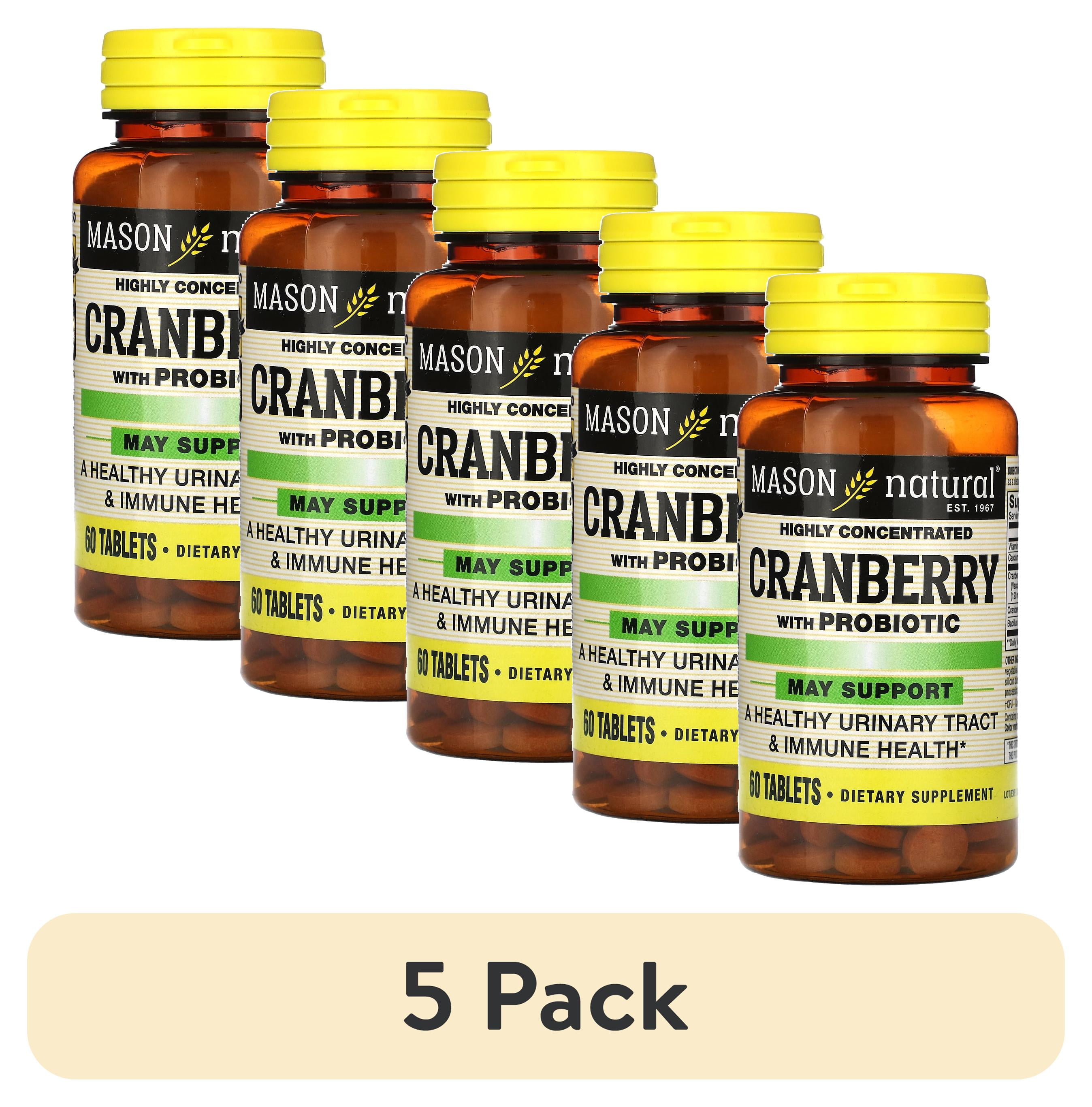 (5 pack) Mason Natural Cranberry with Probiotic - Supports Antioxidant ...