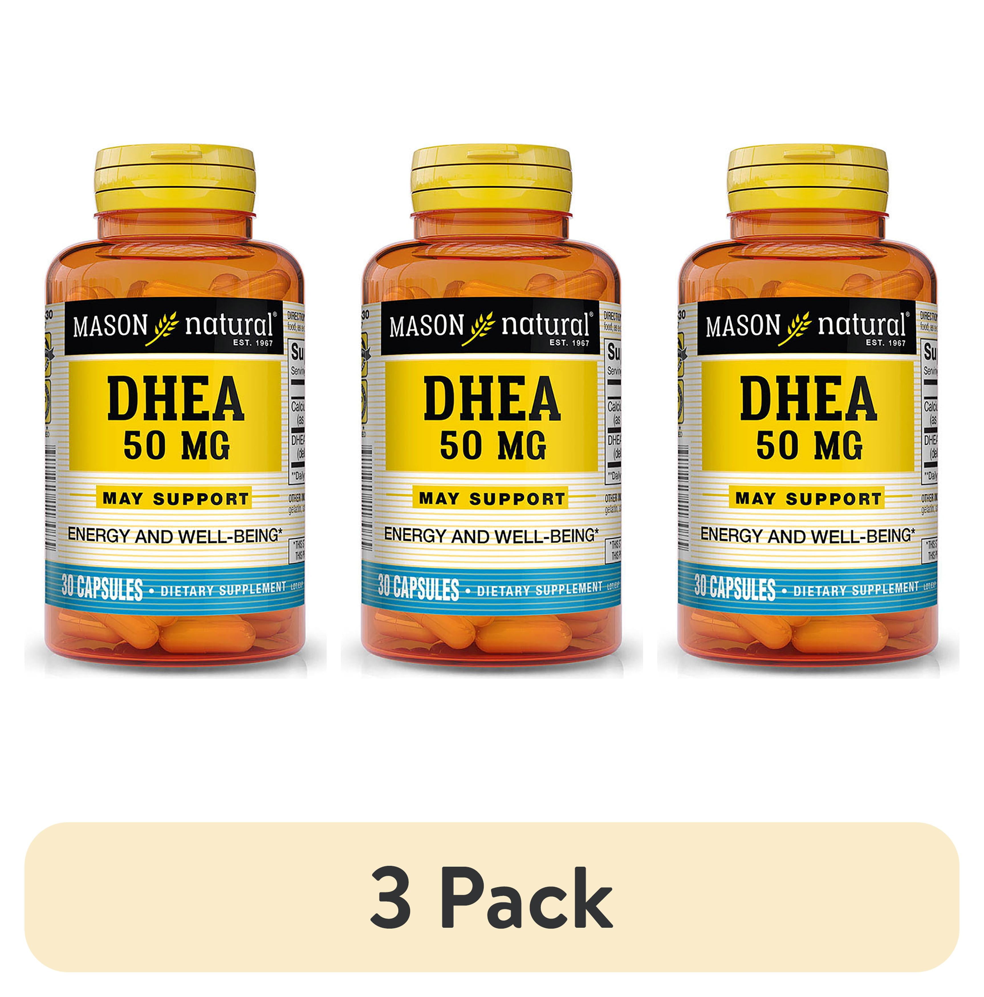 (3 pack) Mason Natural Pure Power DHEA 50 mg Capsules - 30ct - Walmart.com