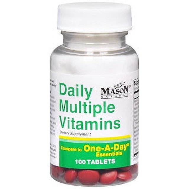 Mason Natural Daily Multiple Vitamins - Vitamins A, C, D3, E, B1, B2 ...