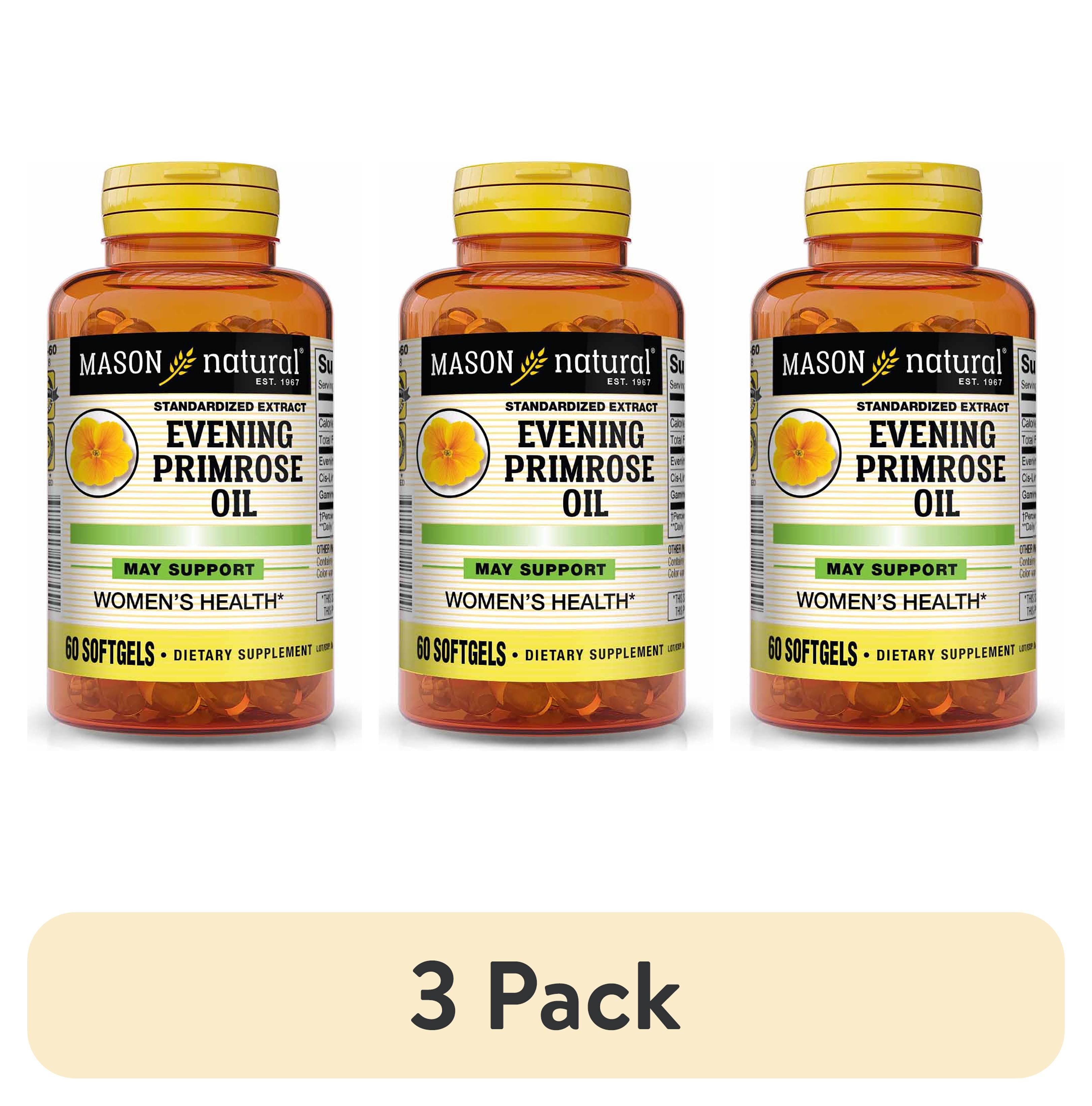 (3 pack) Mason Natural Evening Primrose Oil - Relieves PMS Symptoms ...