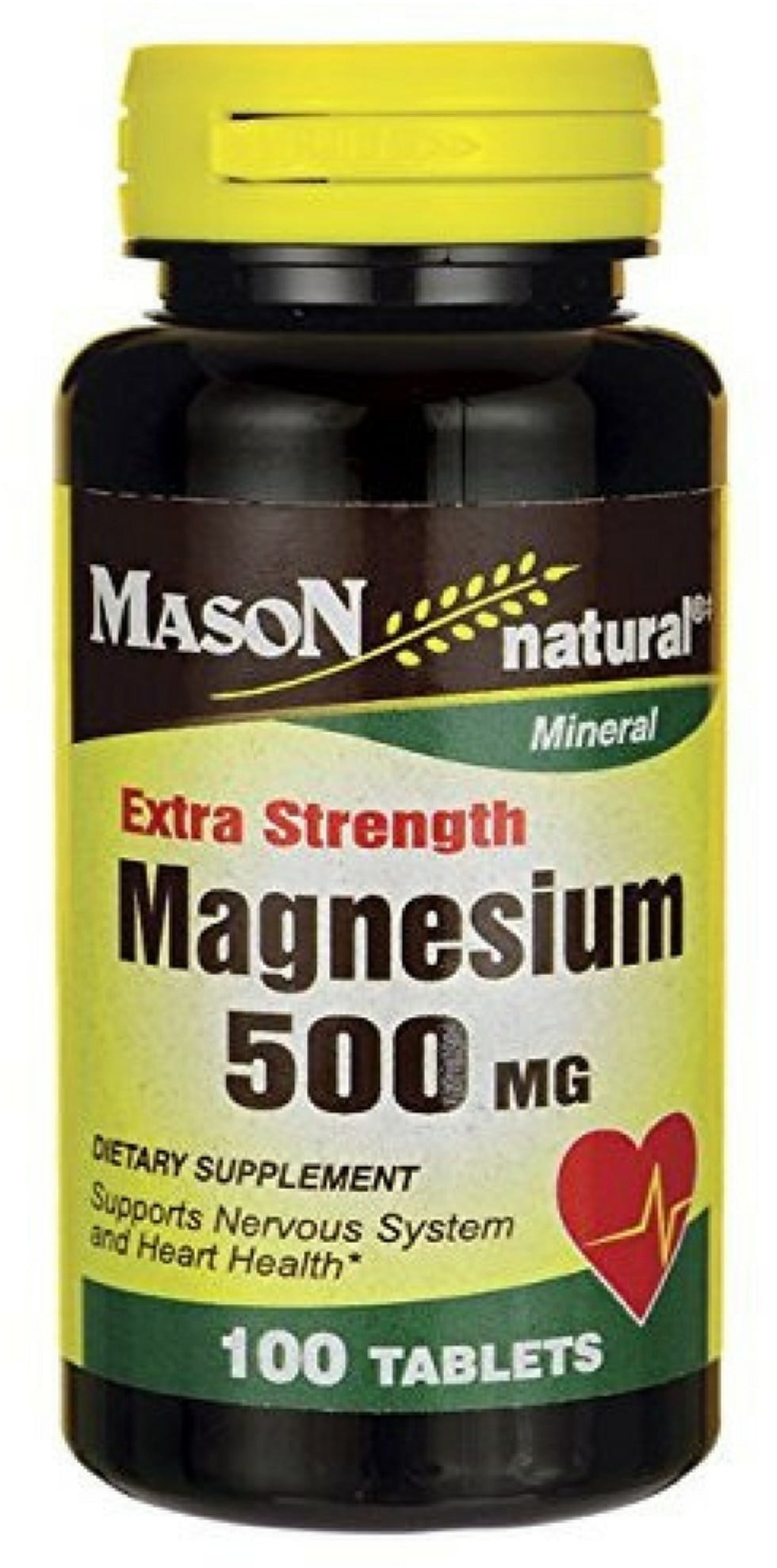 Mason Natural Extra Strength Magnesium 500 mg Tablets 100 ea (Pack of 6 ...
