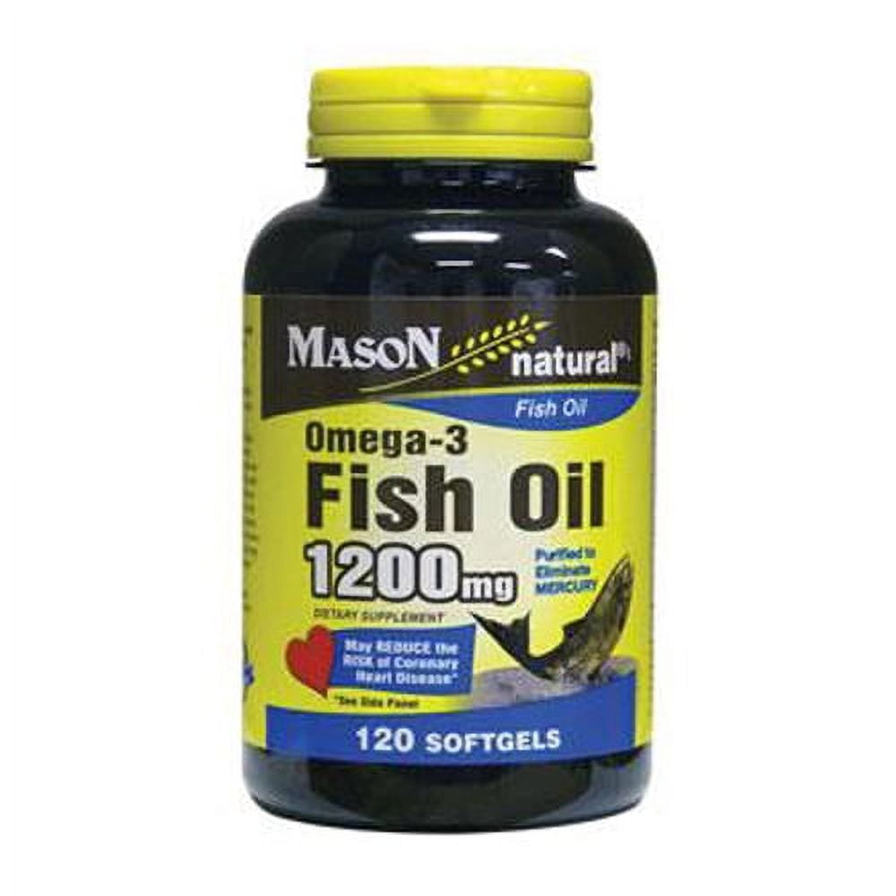 Mason Natural Fish Oil 1200 Mg Omega-3 Softgels - 120 Ea, 2 Pack ...