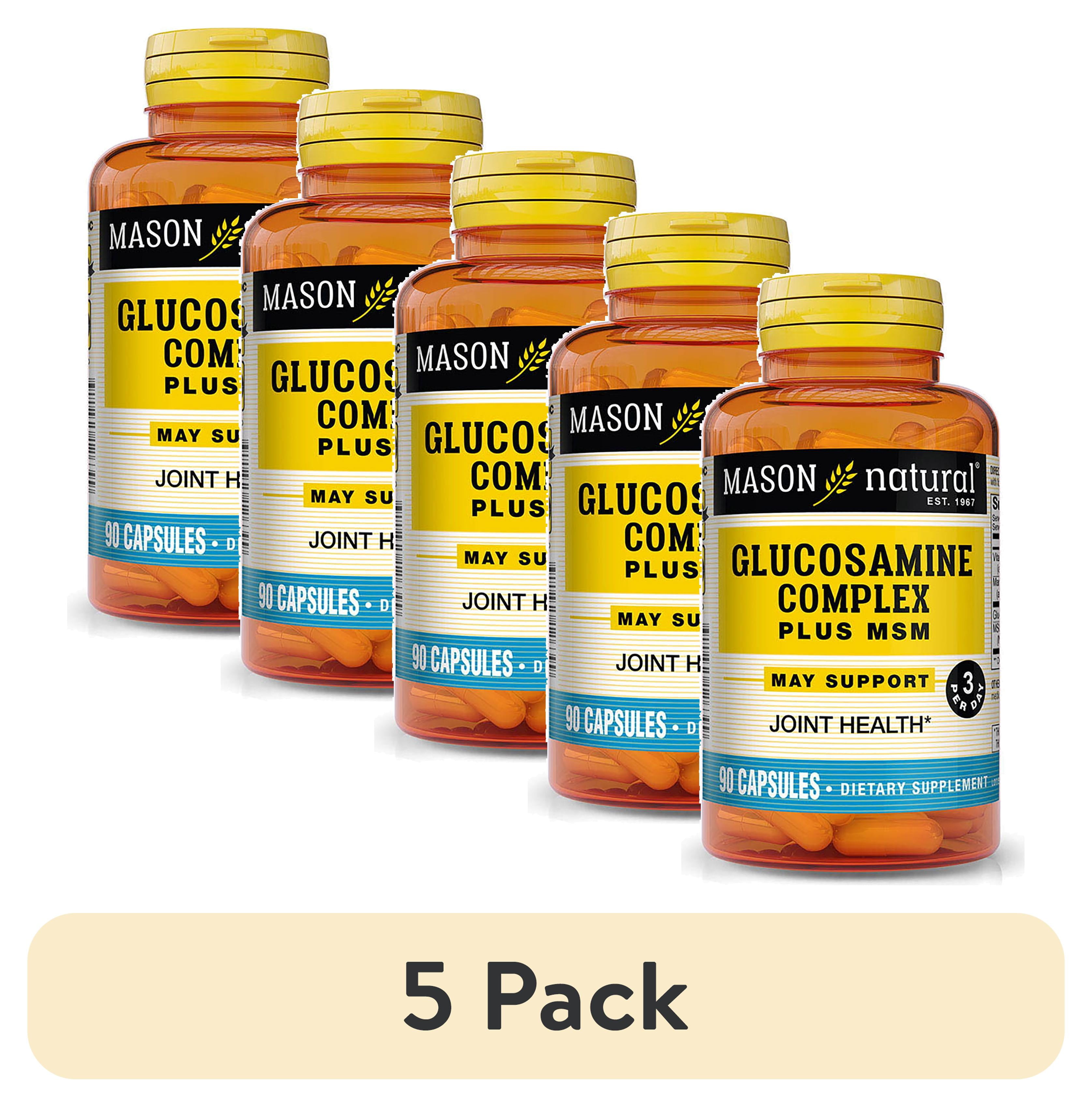 (5 pack) Mason Natural Glucosamine Complex plus MSM with Vitamin C ...