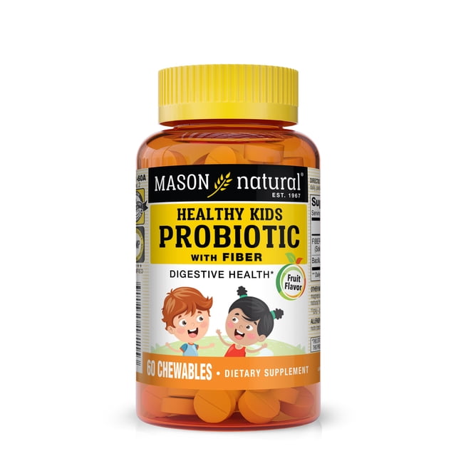 Mason Natural Healthy Kids Probiotic with Fiber, Supports Digestive ...