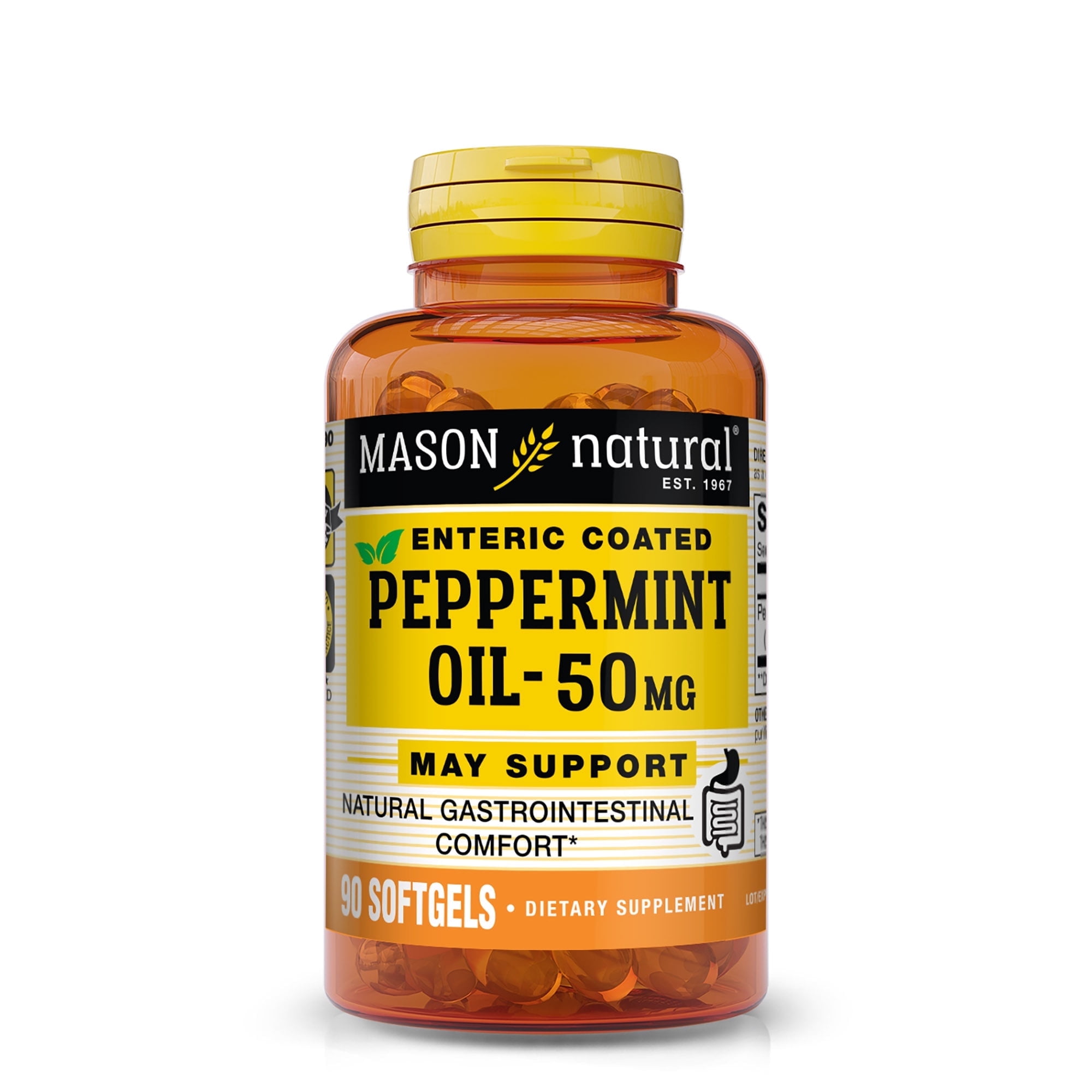 Mason Natural Enteric Coated Peppermint Oil Capsules - Pure 50mg for ...