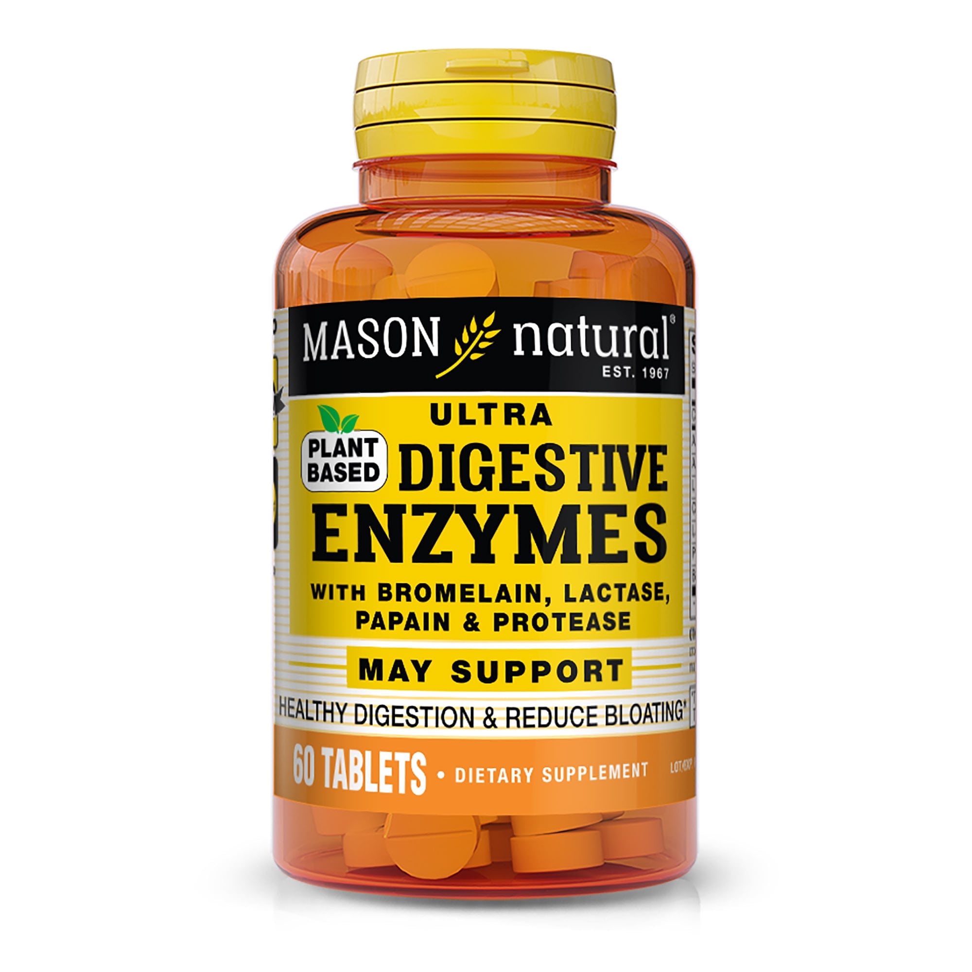 Mason Natural Ultra Digestive Enzymes, Plant-Based, Healthy Digestion ...