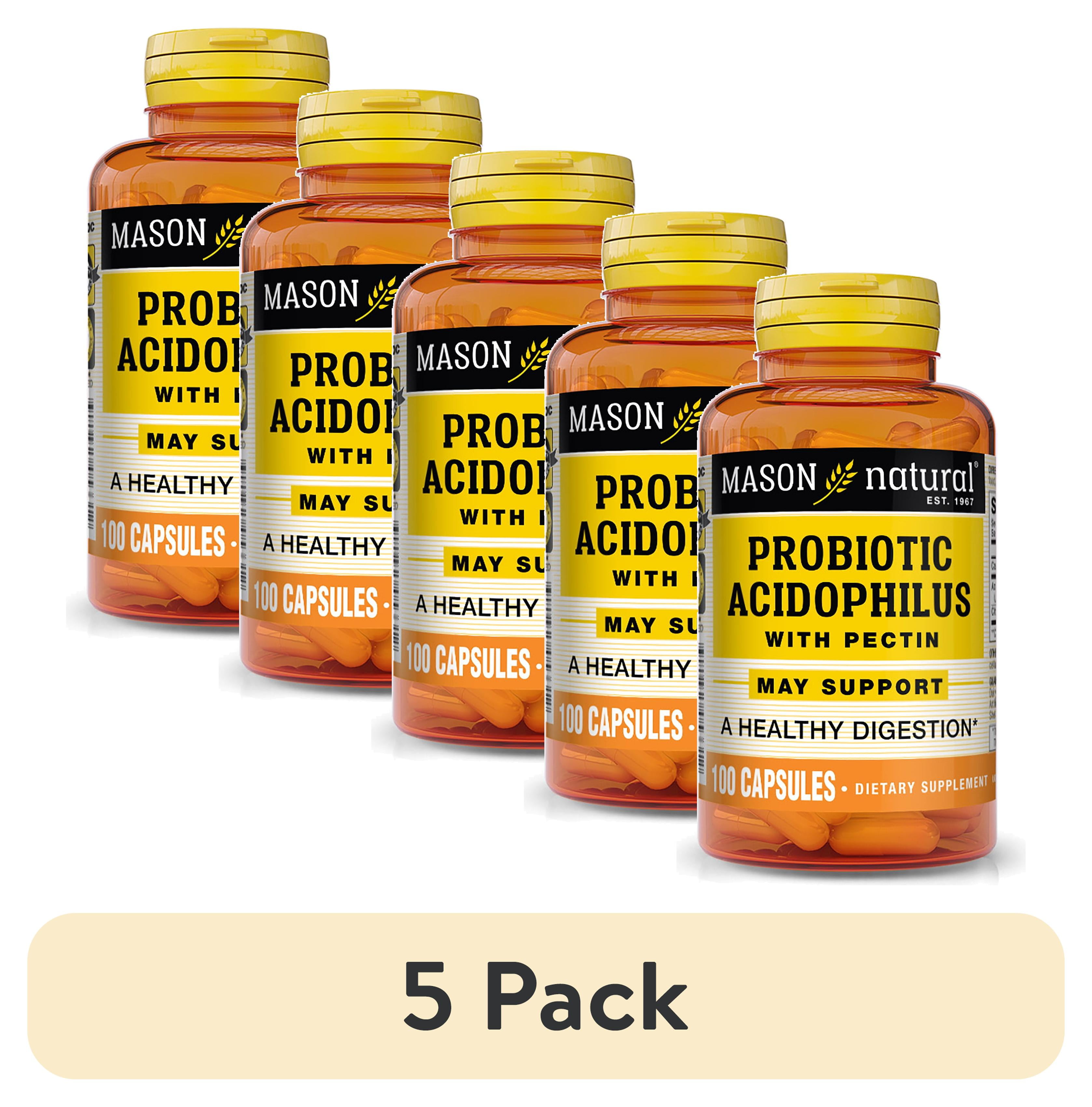 (5 pack) Mason Natural Probiotic Acidophilus with Pectin and Calcium ...