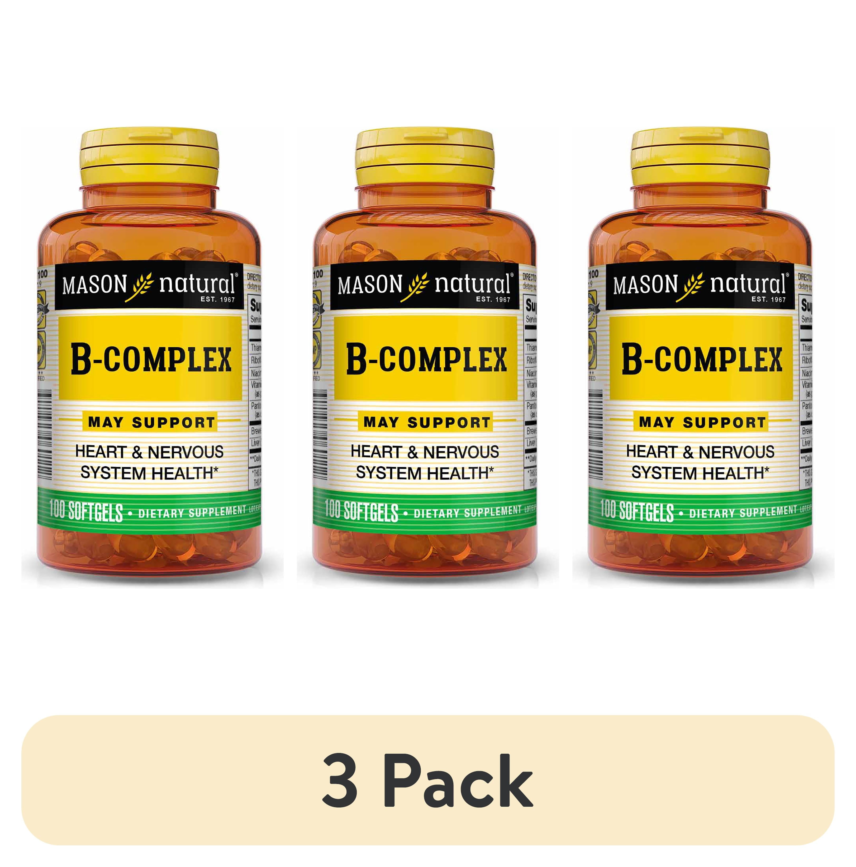 (3 pack) Mason Natural Vitamin B Complex, Healthy Heart & Nervous ...