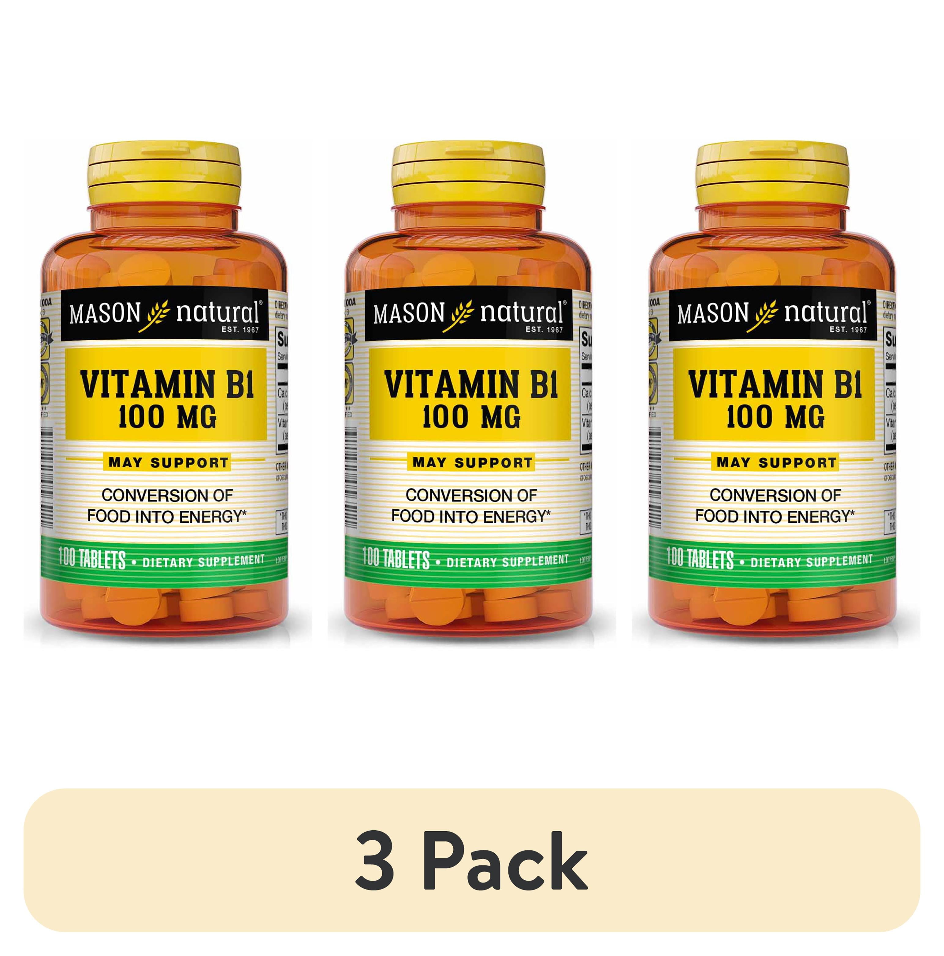 (3 pack) Mason Natural Vitamin B1 (Thiamin) 100 mg - Healthy Conversion ...