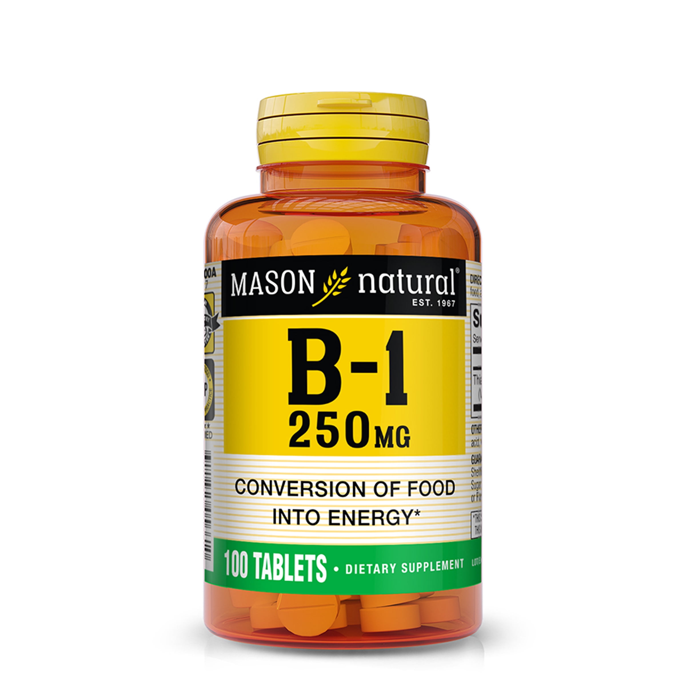 Mason Natural High Potency Vitamin B1 (Thiamin) 250 mg, Energy and ...