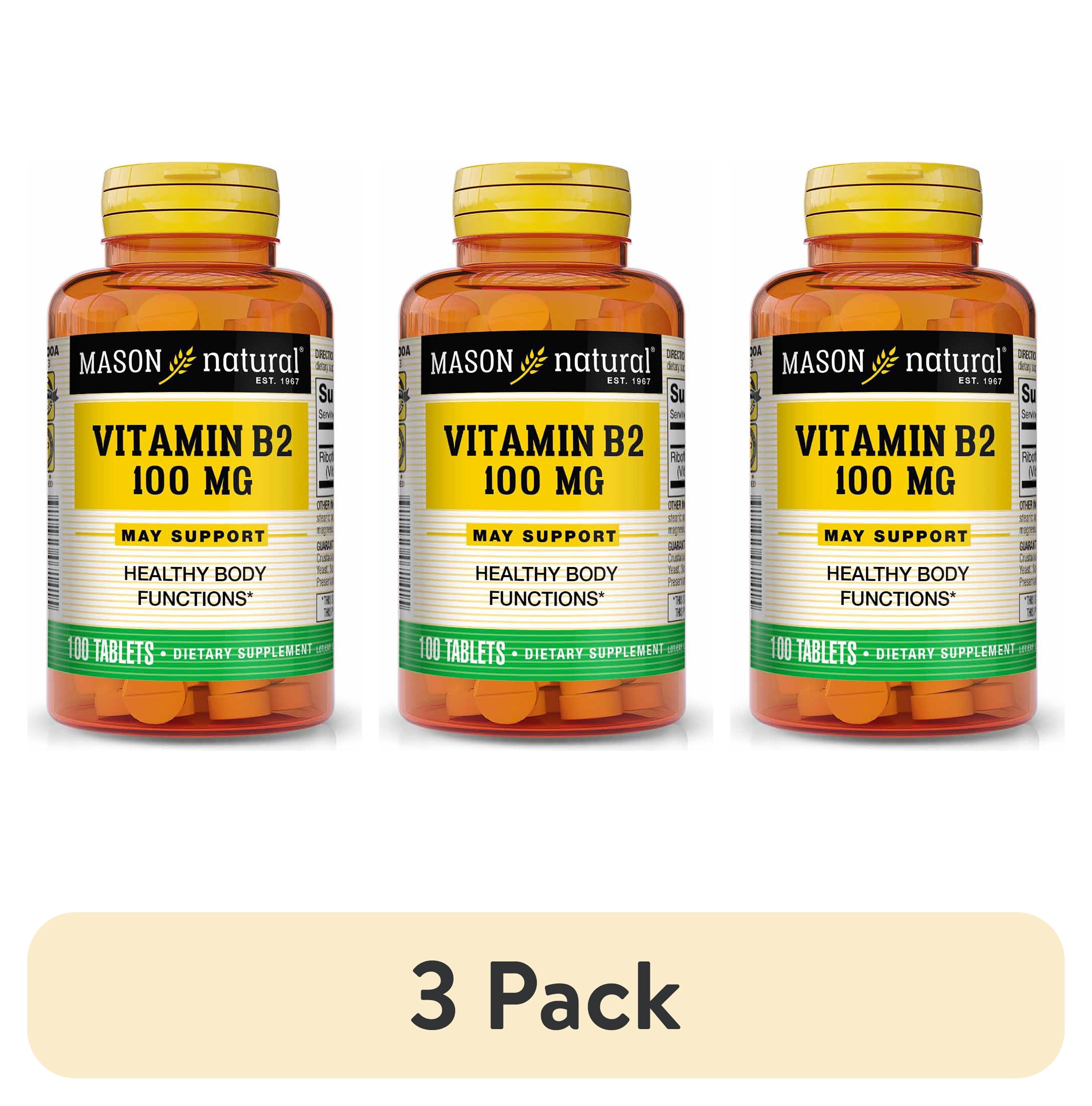 (3 pack) Mason Natural Vitamin B2 (Riboflavin) 100 mg - Healthy ...