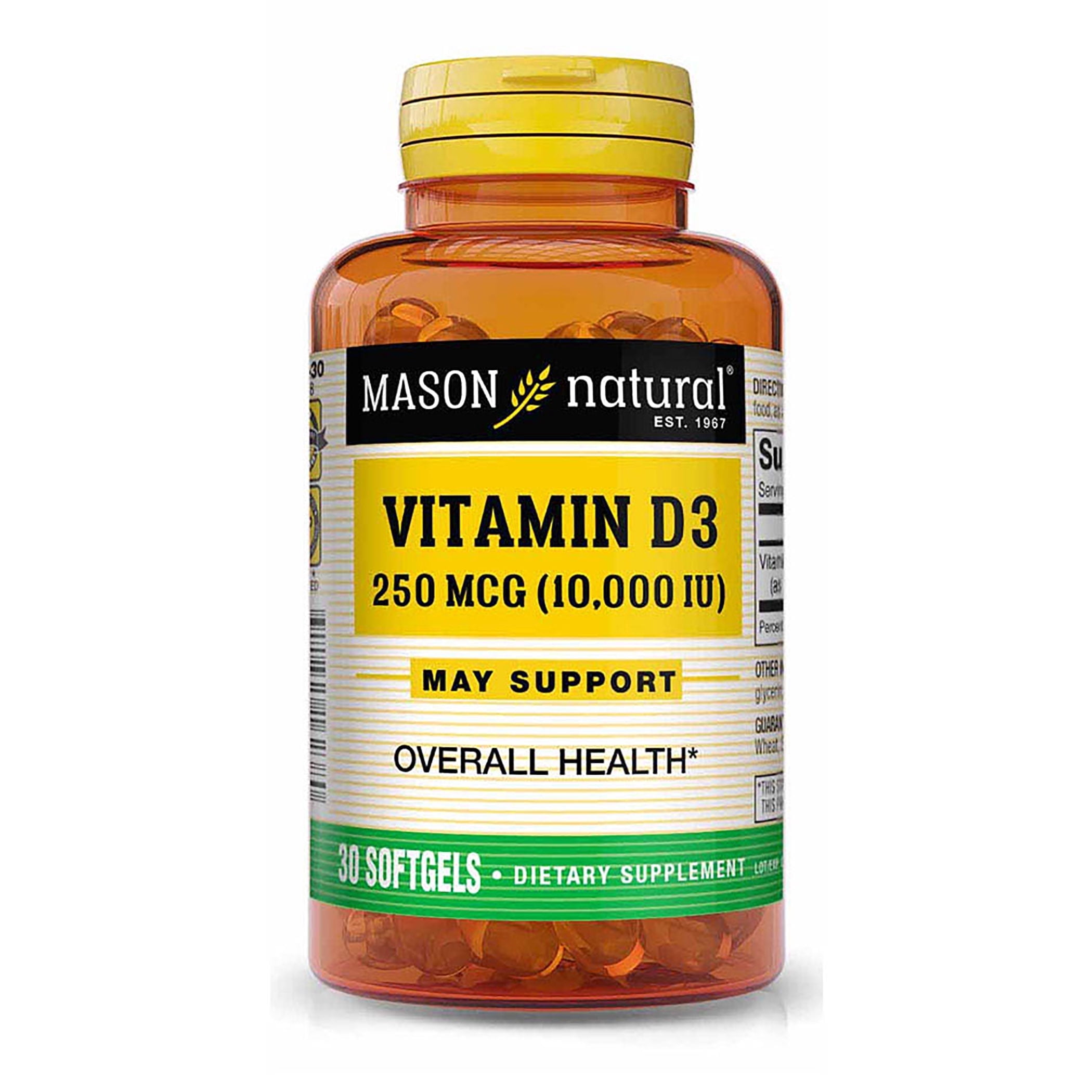 Mason Natural Vitamin D3 250 mcg (10000 IU) - Supports Overall Health ...
