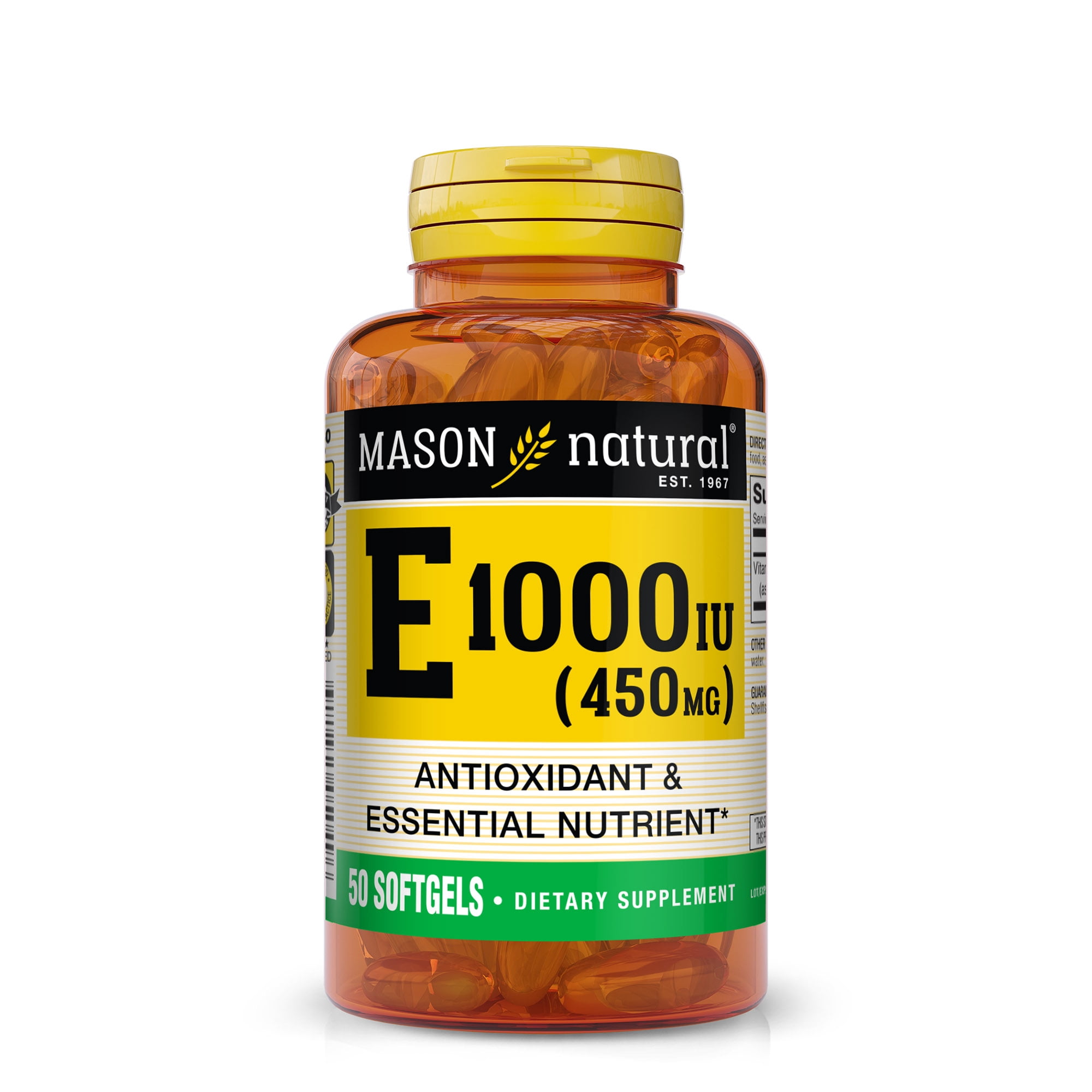 Mason Natural Vitamin E 450 mg (1,000 IU) - Antioxidant and Essential ...