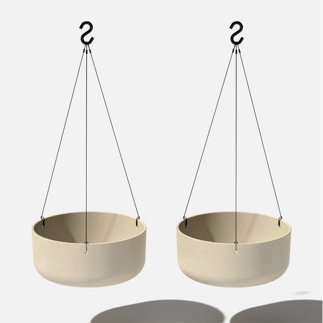 Mason Series Hanging Kona Bowl 14" Plastic-Stone Planter - Black ...