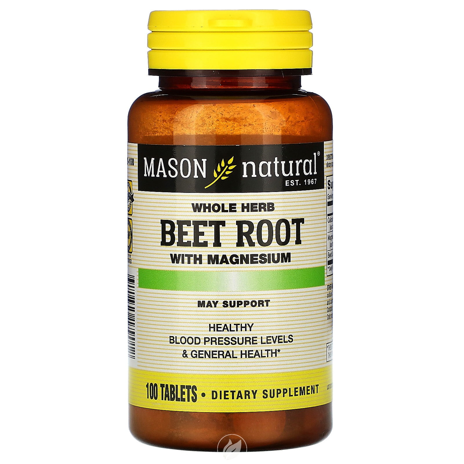 Mason Vitamins Beet Root Magnesium Tablet Supplement, 100 Tabs ...