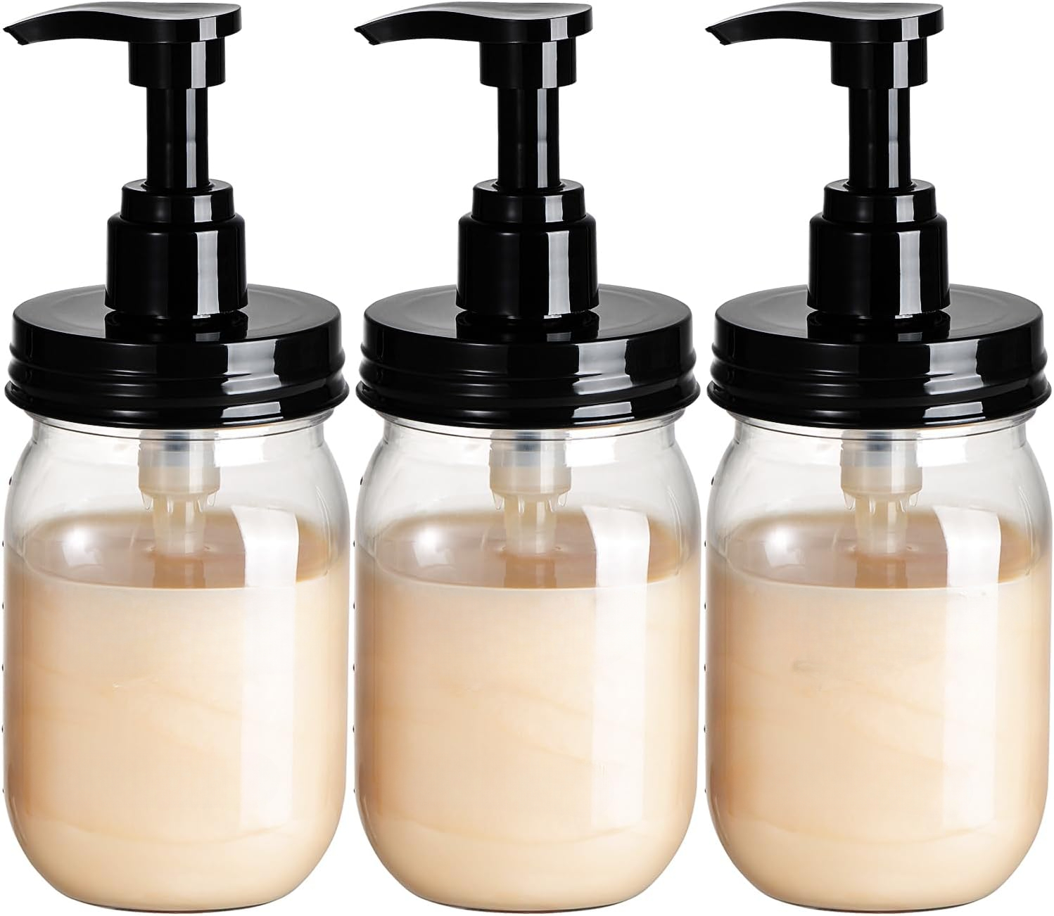 Mason can soap dispenser with pump cover, refillable BPA free hand ...