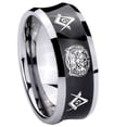Masonic 32 Design Concave Black Tungsten Men Ring 10MM - Walmart.com
