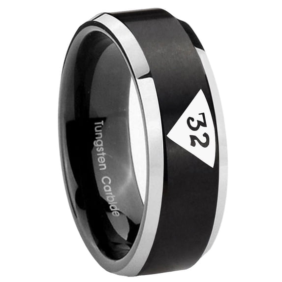 Masonic 32 Triangle Design Freemason Beveled Brush Black 2 Tone ...