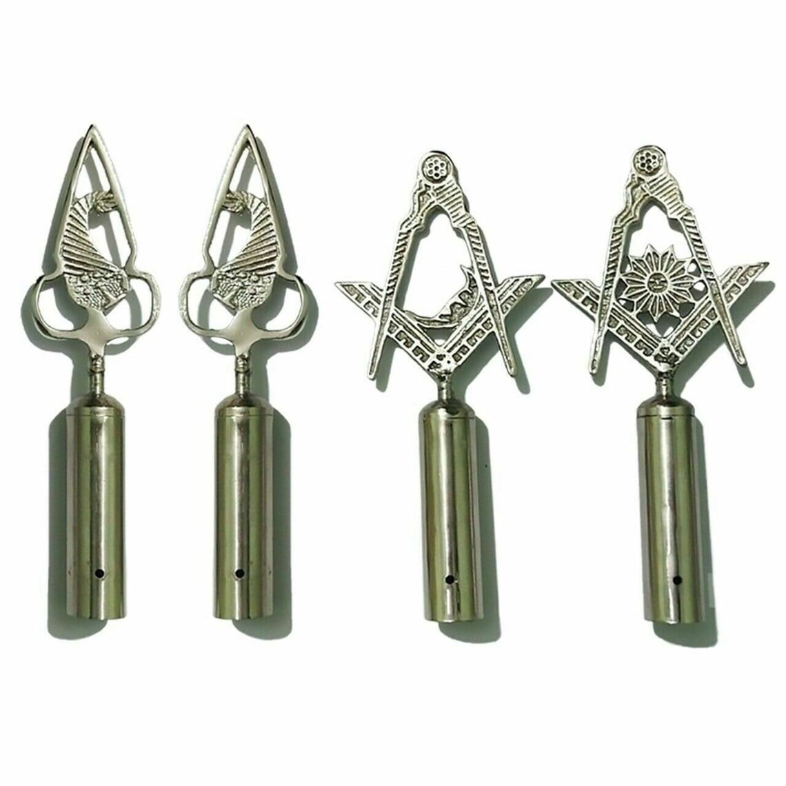 Masonic BLUE LODGE RODS & TOPS, MM , Silver Color Freemason Masonic ...