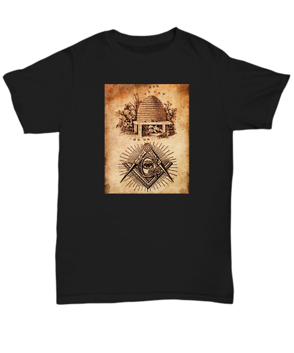 Masonic Beehive square and compass symbol shirt - Freemason Lodge ...