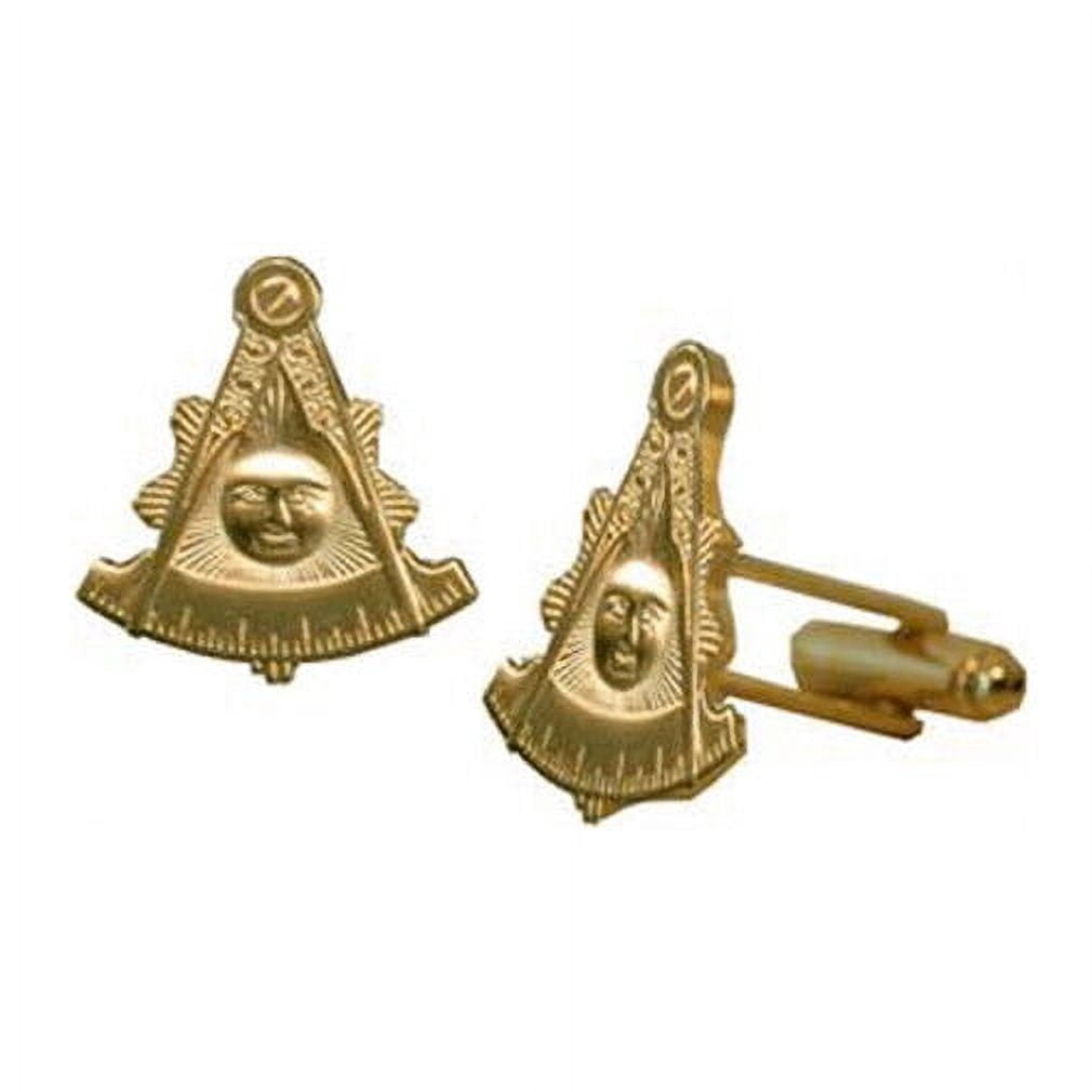 Masonic Cufflinks - Gold Color w/ Past Master Freemasons Symbol Regalia ...