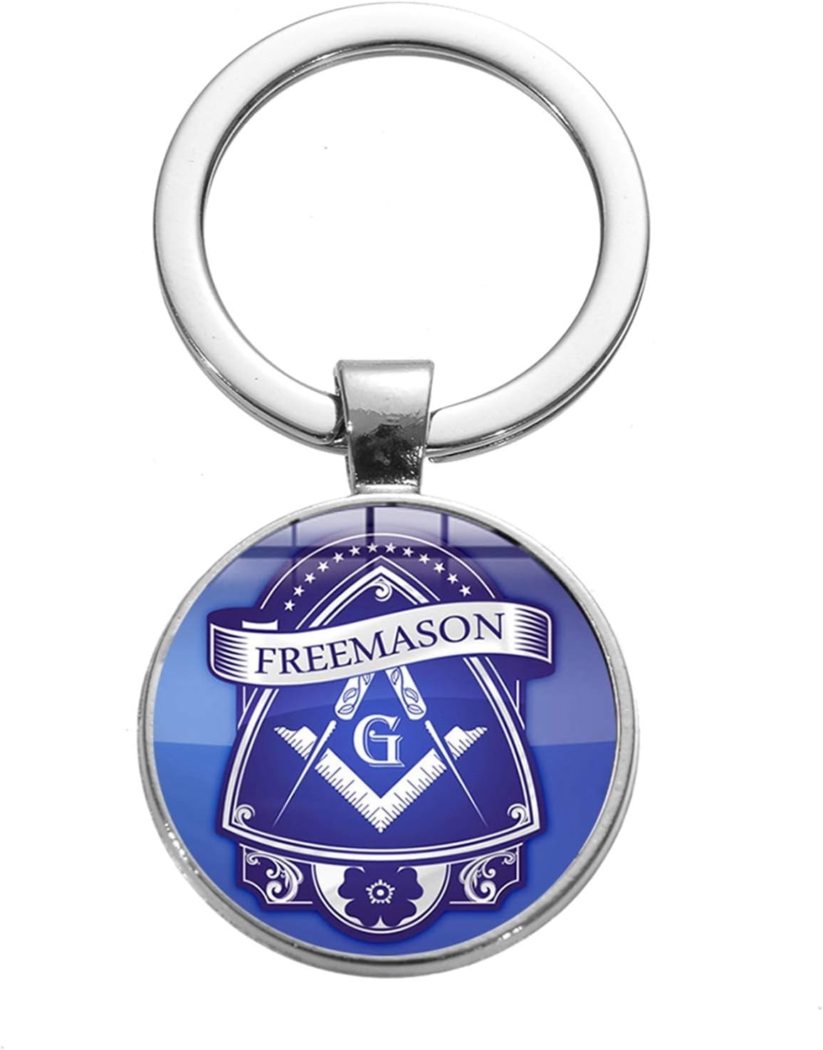 Masonic Freemason G Templar Art Symbol Square & Compass Blue Round ...