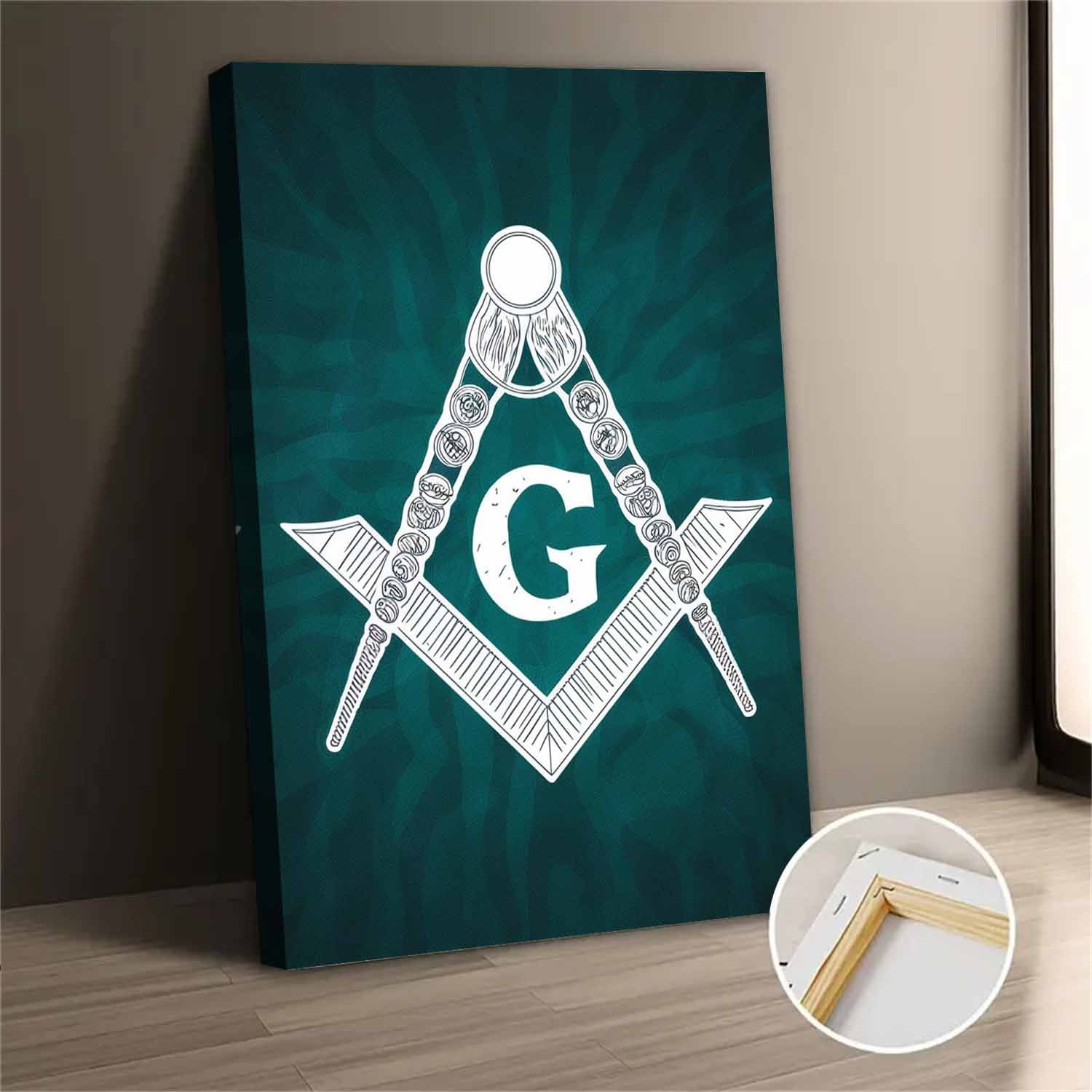 Masonic G Canvas Wall Art Print For Living Room Bedroom Decor - Walmart.com