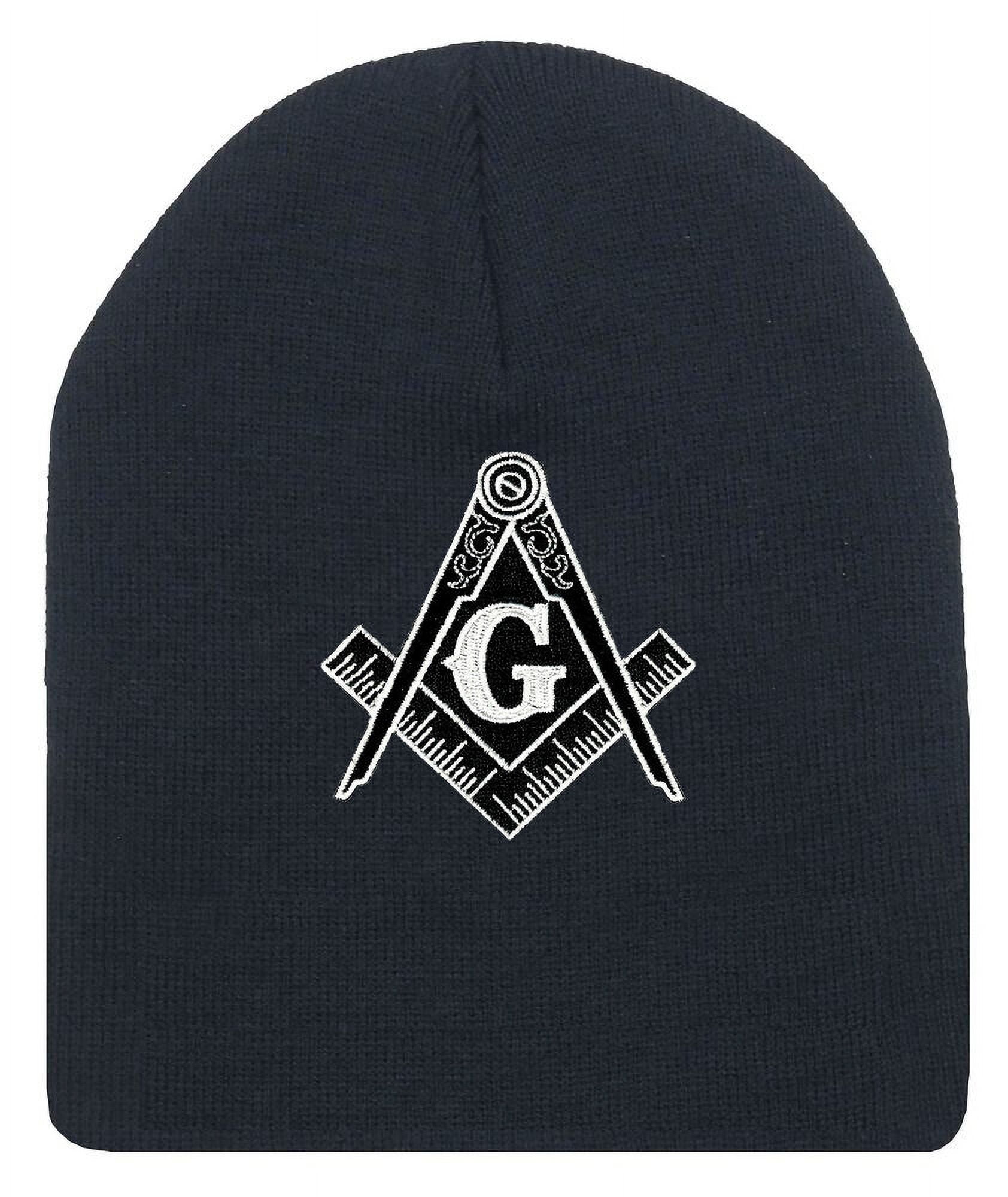 Masonic Hat Winter - Black Beanie Cap - Black and White Standard Masons ...