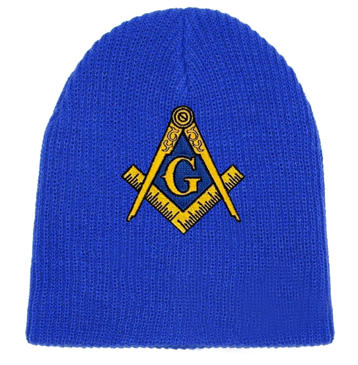 Masonic Hat Winter - Royal Blue Beanie Cap - Golden Standard Masons ...