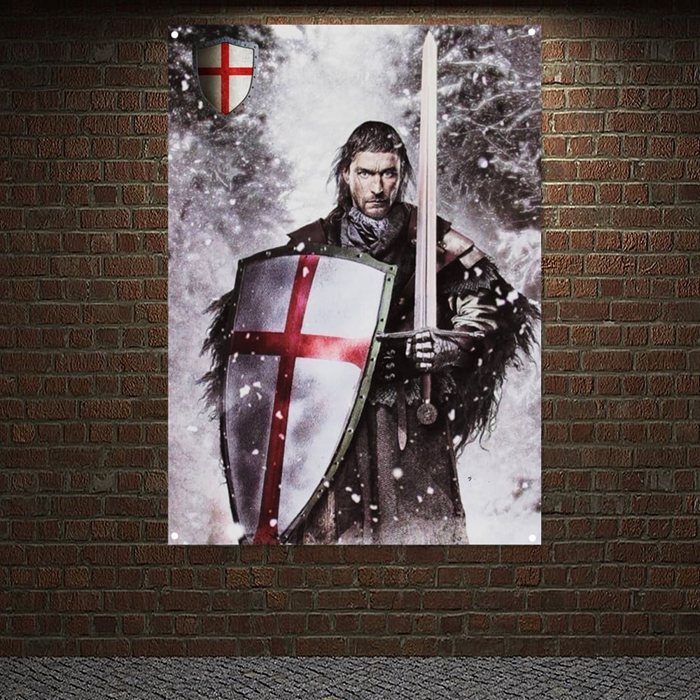 Masonic Knight Templar Tapestry Wall Art Banner 38" x 57" Medieval ...